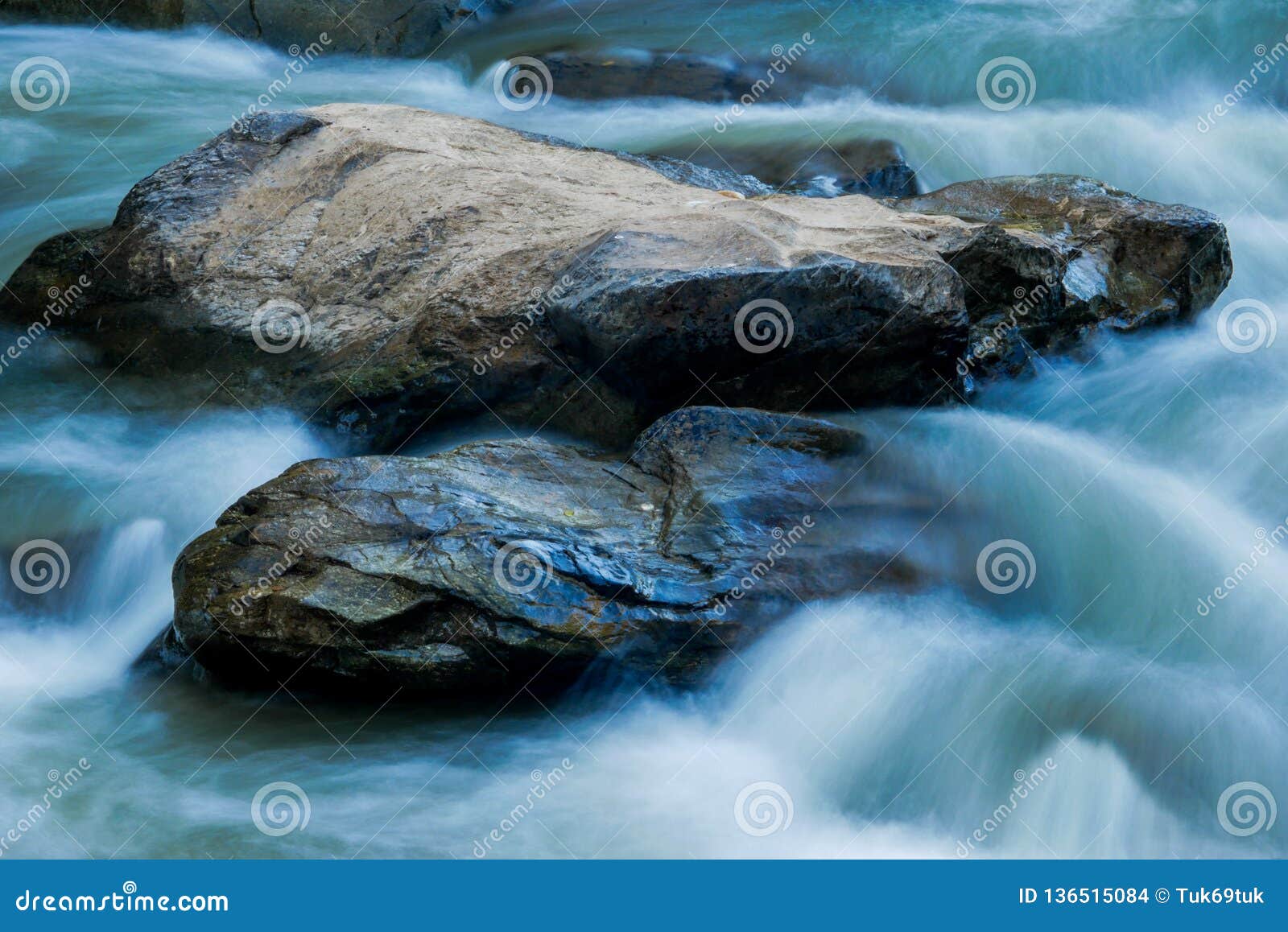 Creek Flowing Over the Rocks Stock Photo - Image of outdoor, fresh ...
