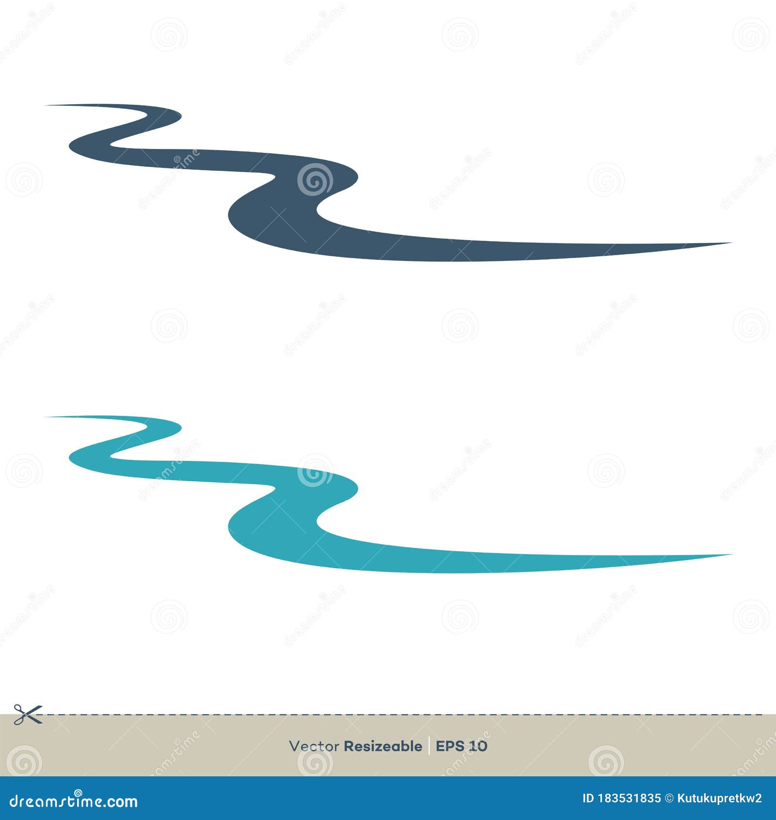 Creek Line Vector Logo Template Illustration Design Stock Vector ...