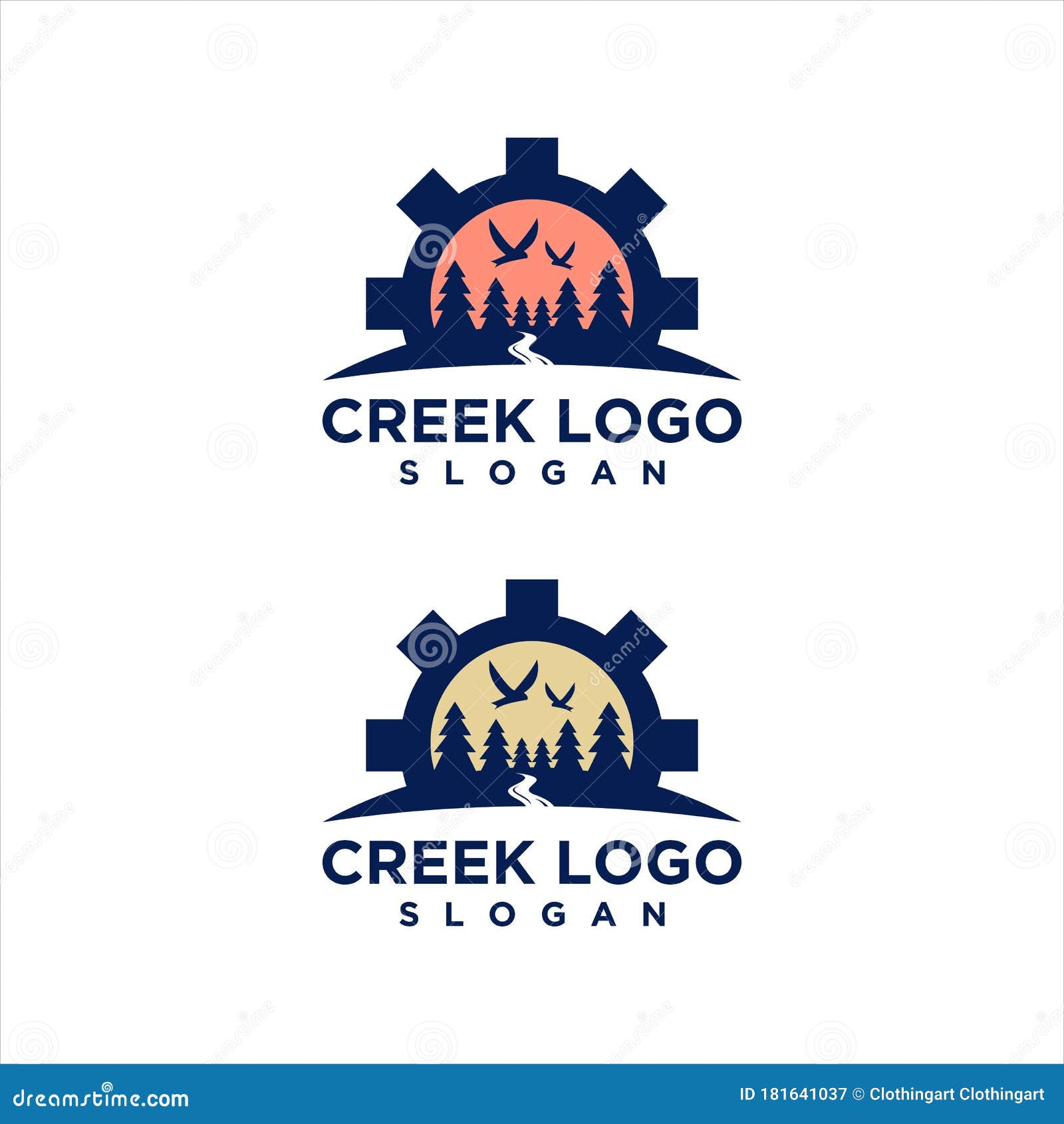 Creek River Logo Vector Design Template Stock Vector - Illustration of ...