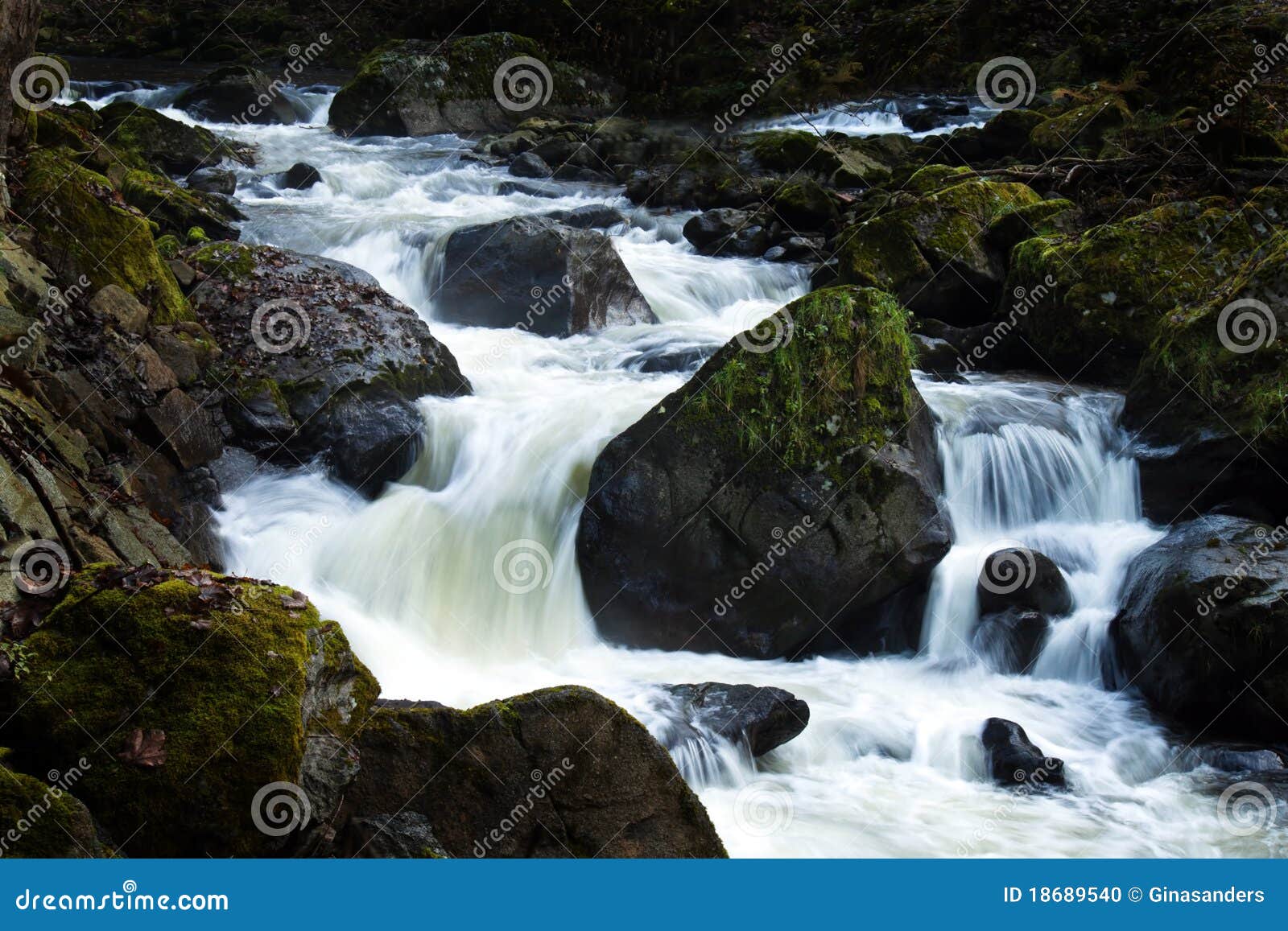 Creek with Running Water and Stones (rocks) Stock Photo - Image of ...