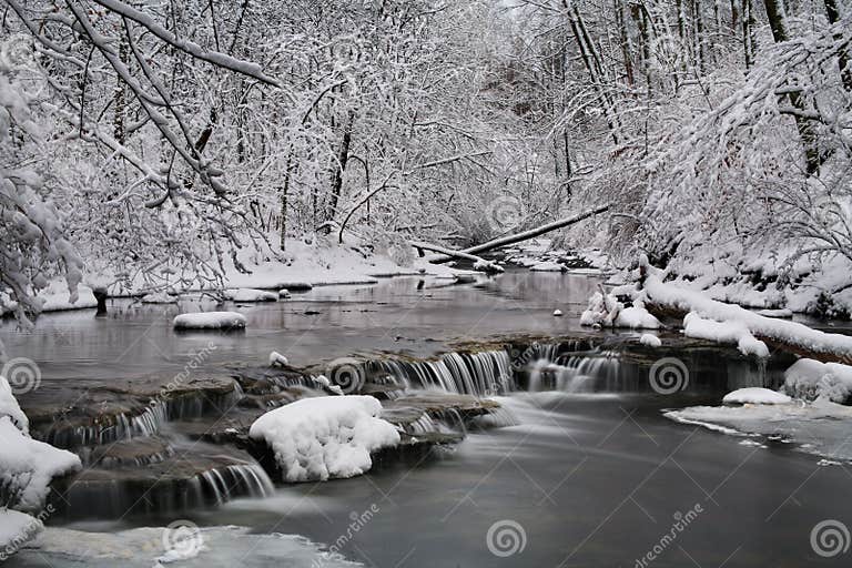Creek in Winter stock image. Image of fall, peace, peaceful - 15308919