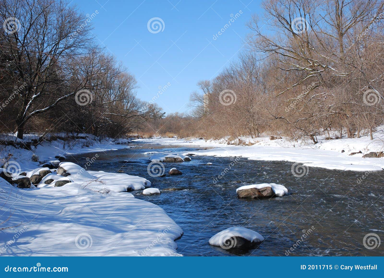 Creek in winter stock image. Image of river, flowing, cold - 2011715