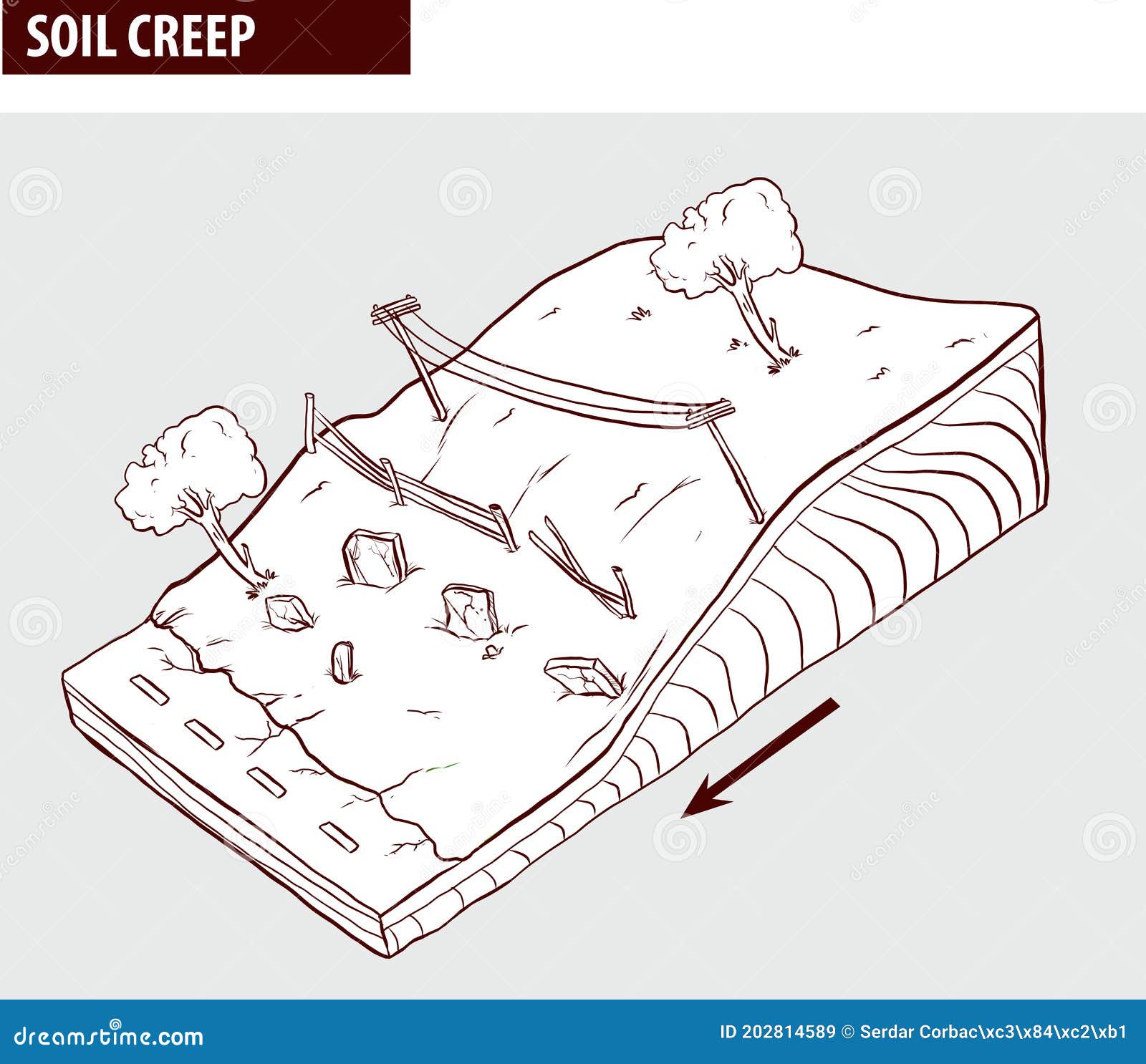 Creep, Downhill Creep or Soil Creep is the Downward Progression of Soil ...