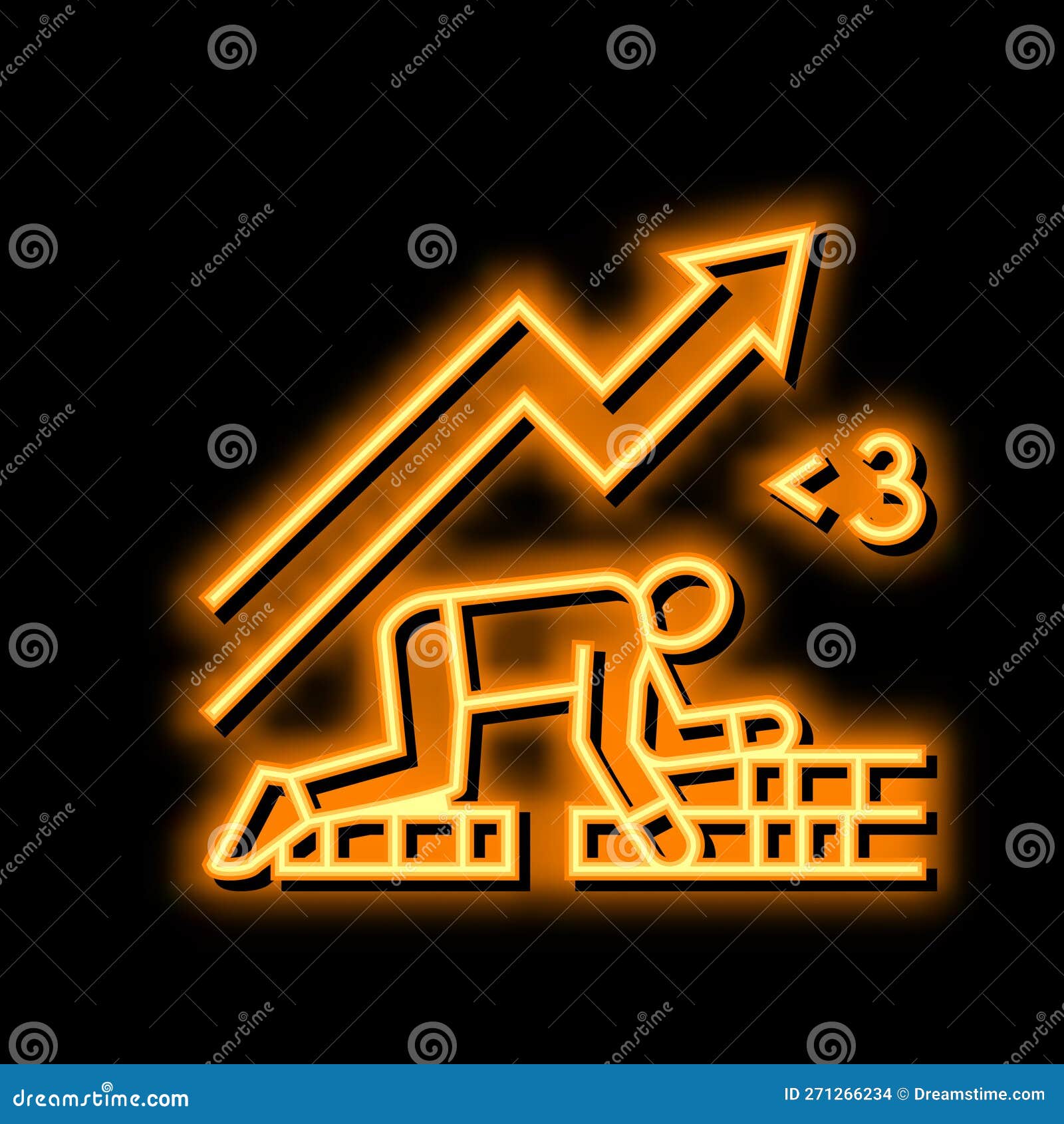Creeping Inflation Neon Glow Icon Illustration Stock Vector ...
