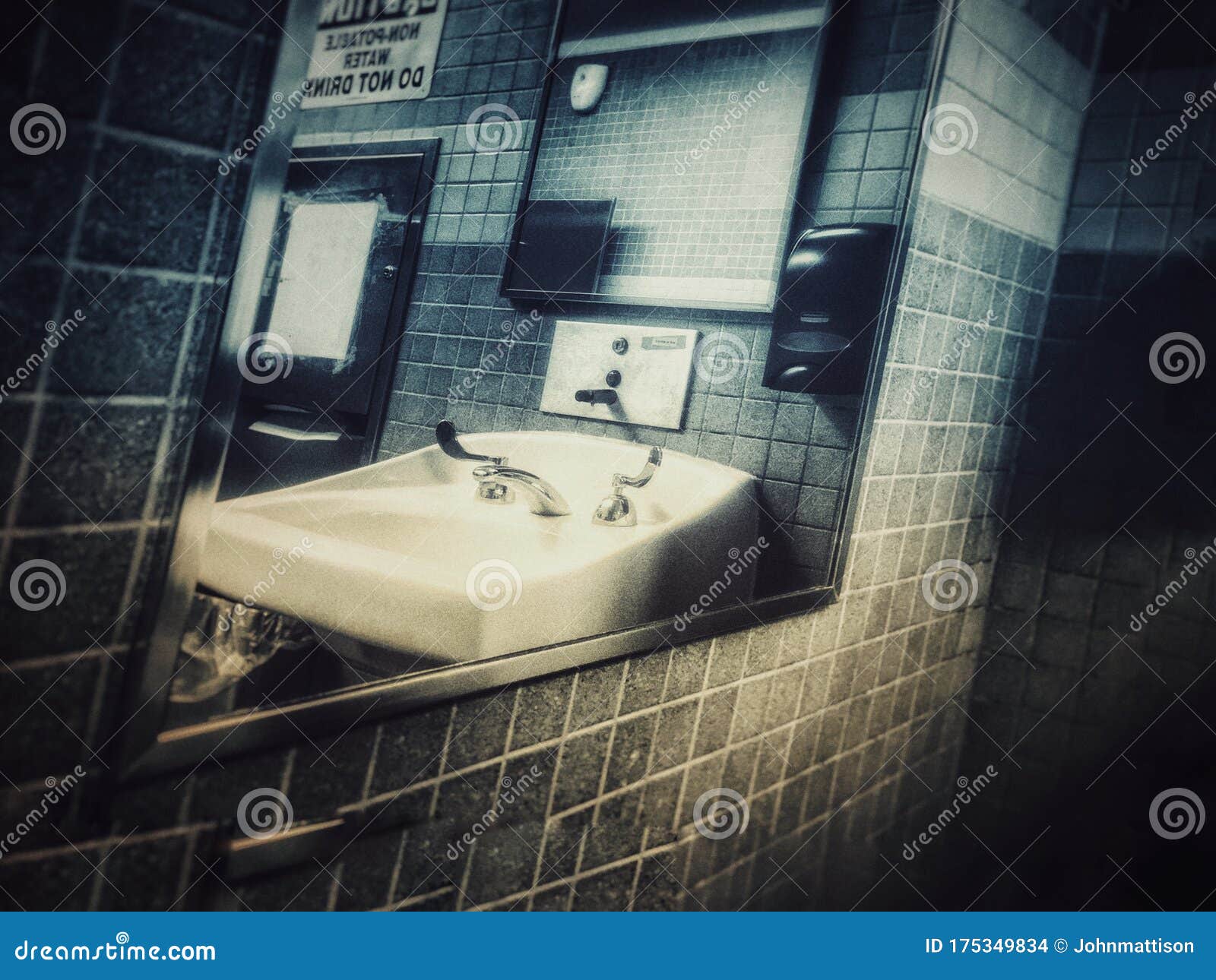 Creepy Bathroom Reflection in Mirror Stock Photo - Image of fire ...