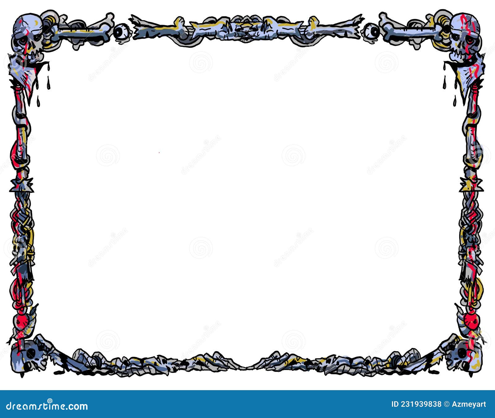 Creepy Border Frame, Freehand Design Drawing. Stock Vector ...