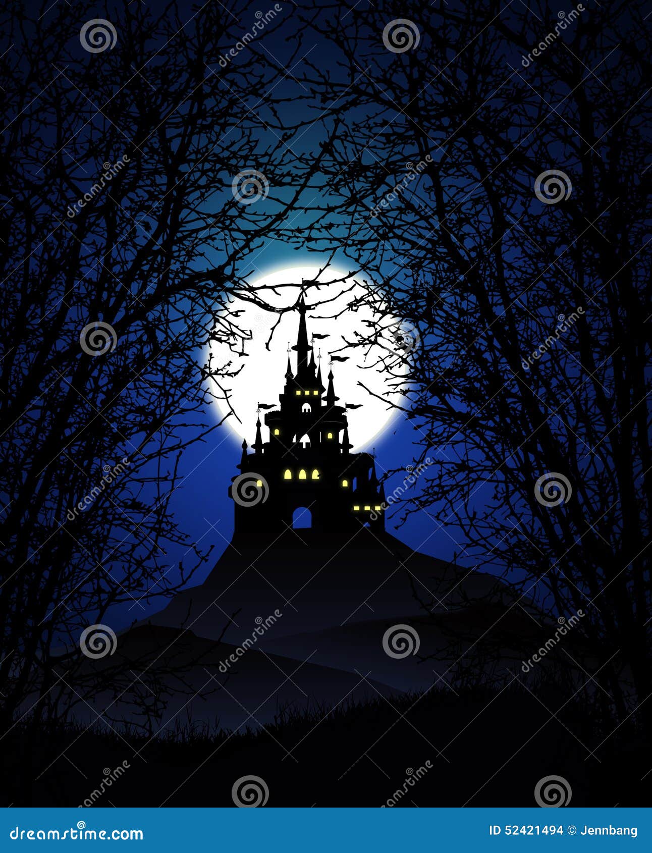 Creepy Castle Background Royalty-Free Stock Image | CartoonDealer.com ...