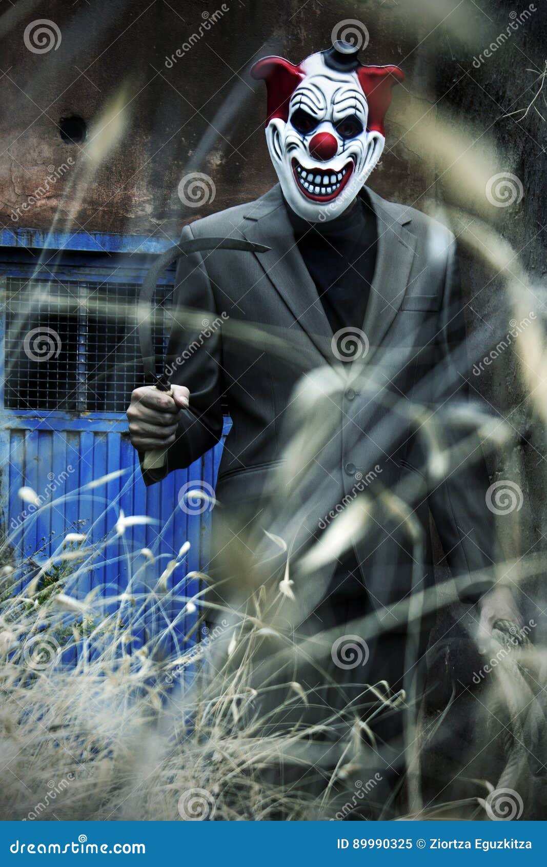 Creepy Clown Having Fun. Terrifying Stock Image - Image of holiday ...