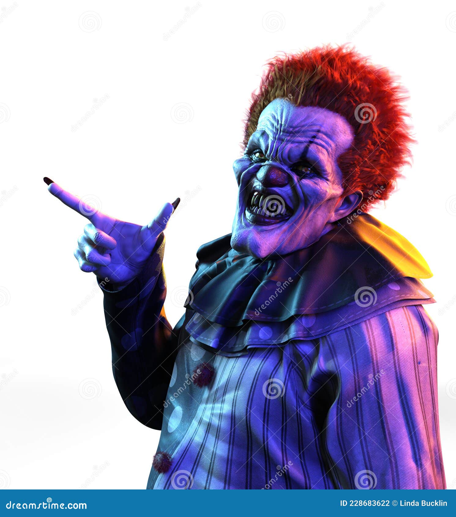 Creepy Clown Pointing stock illustration. Illustration of fantasy ...