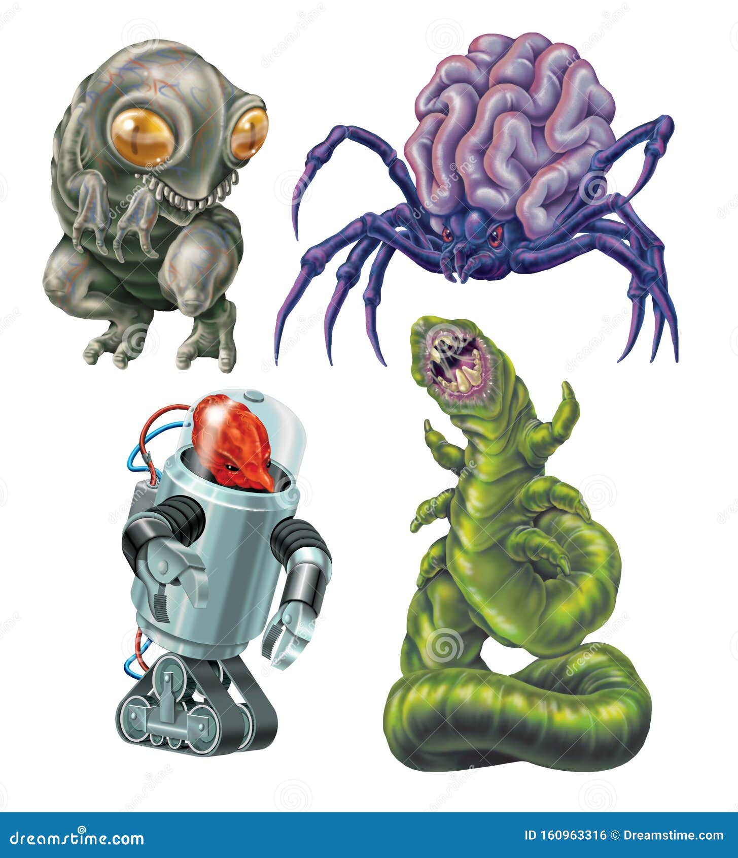 Creepy Crawlies stock vector. Illustration of aliens - 160963316