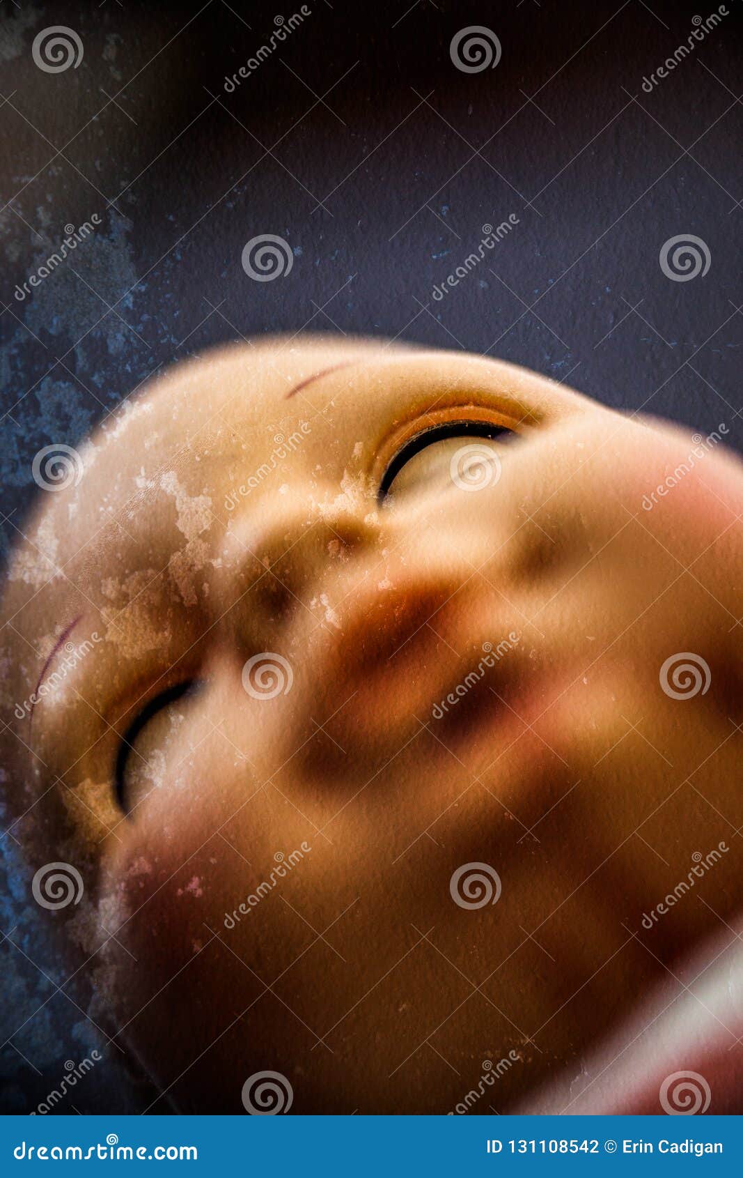 Creepy Doll Face Closeup stock photo. Image of closeup - 131108542