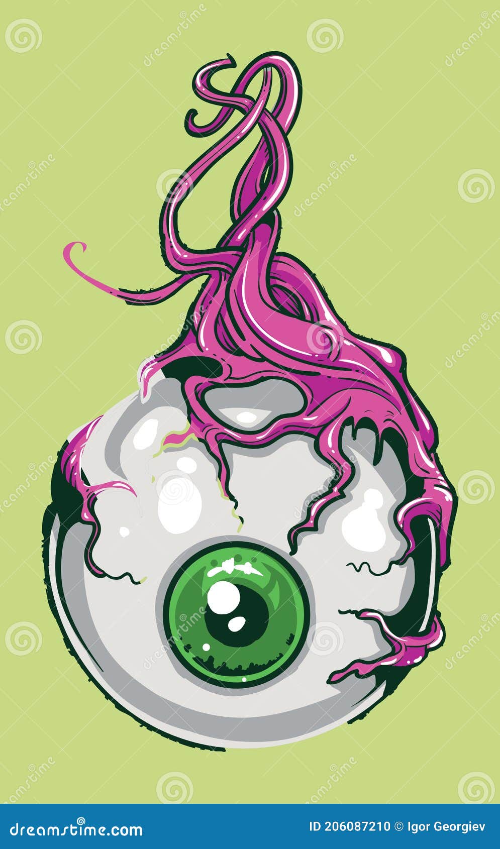 Creepy Evil Eye Tattoo. Set of Labels and Elements. Vector Set ...