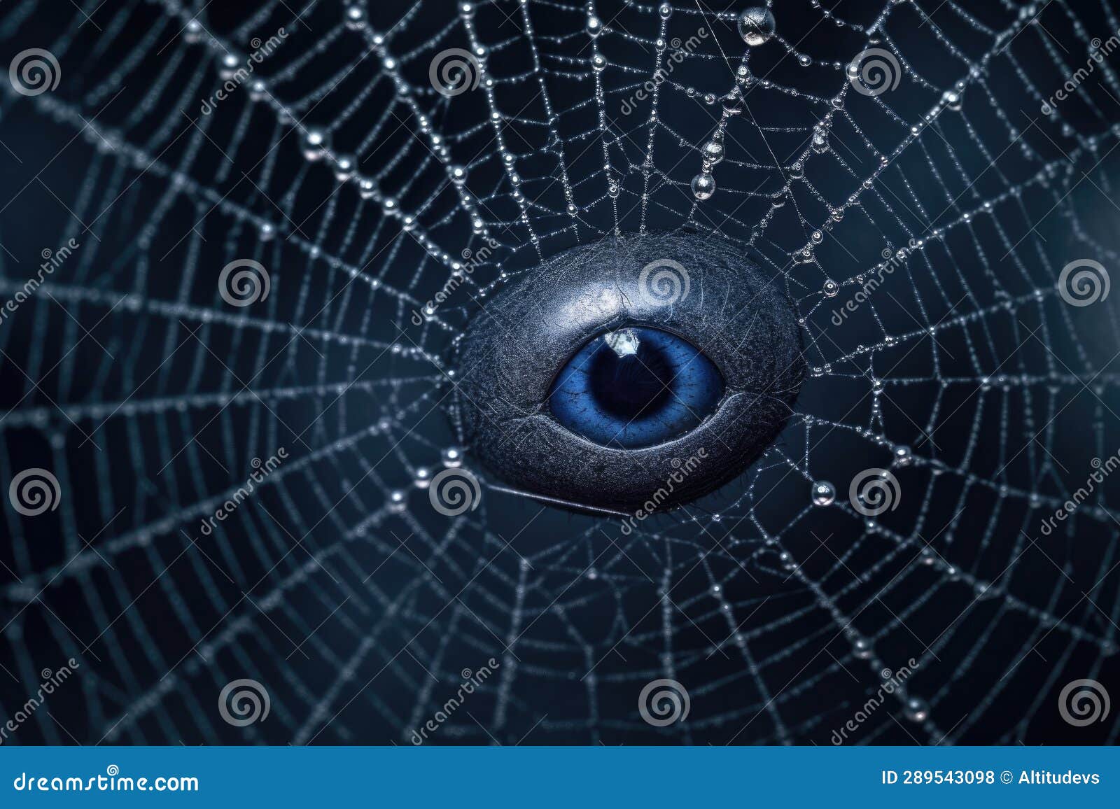 Creepy Eye-shaped Pattern in a Spiders Web Stock Photo - Image of macro ...