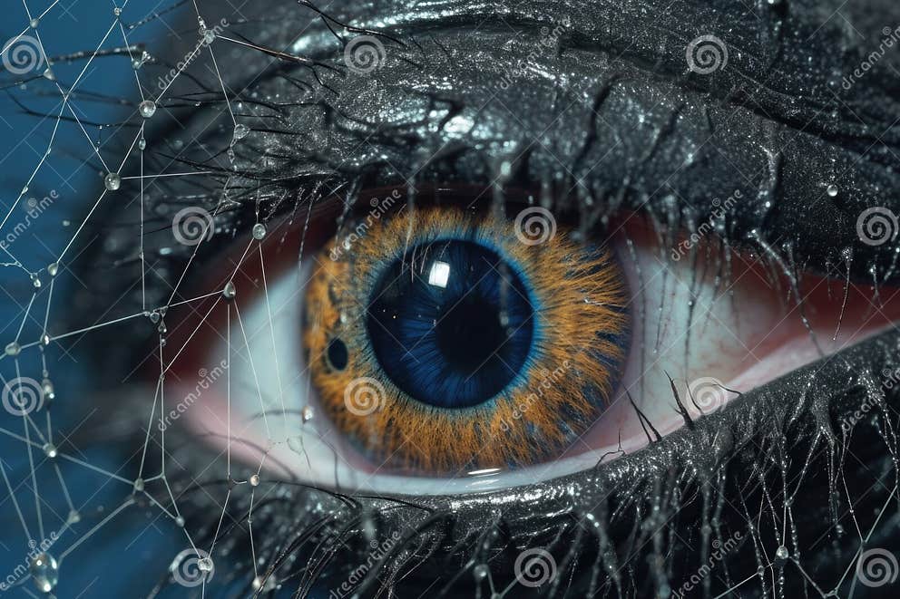 Creepy Eye-shaped Pattern in a Spiders Web Stock Image - Image of ...