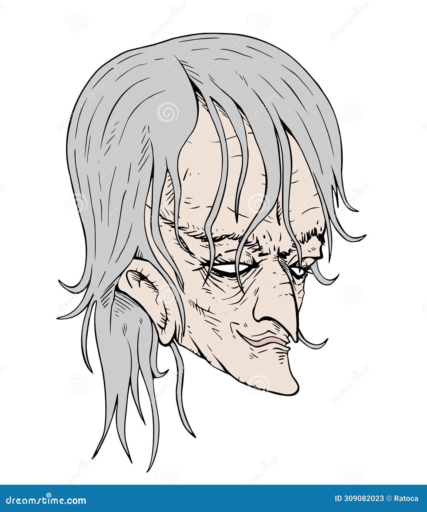 Creepy face draw stock vector. Illustration of caricature - 309082023