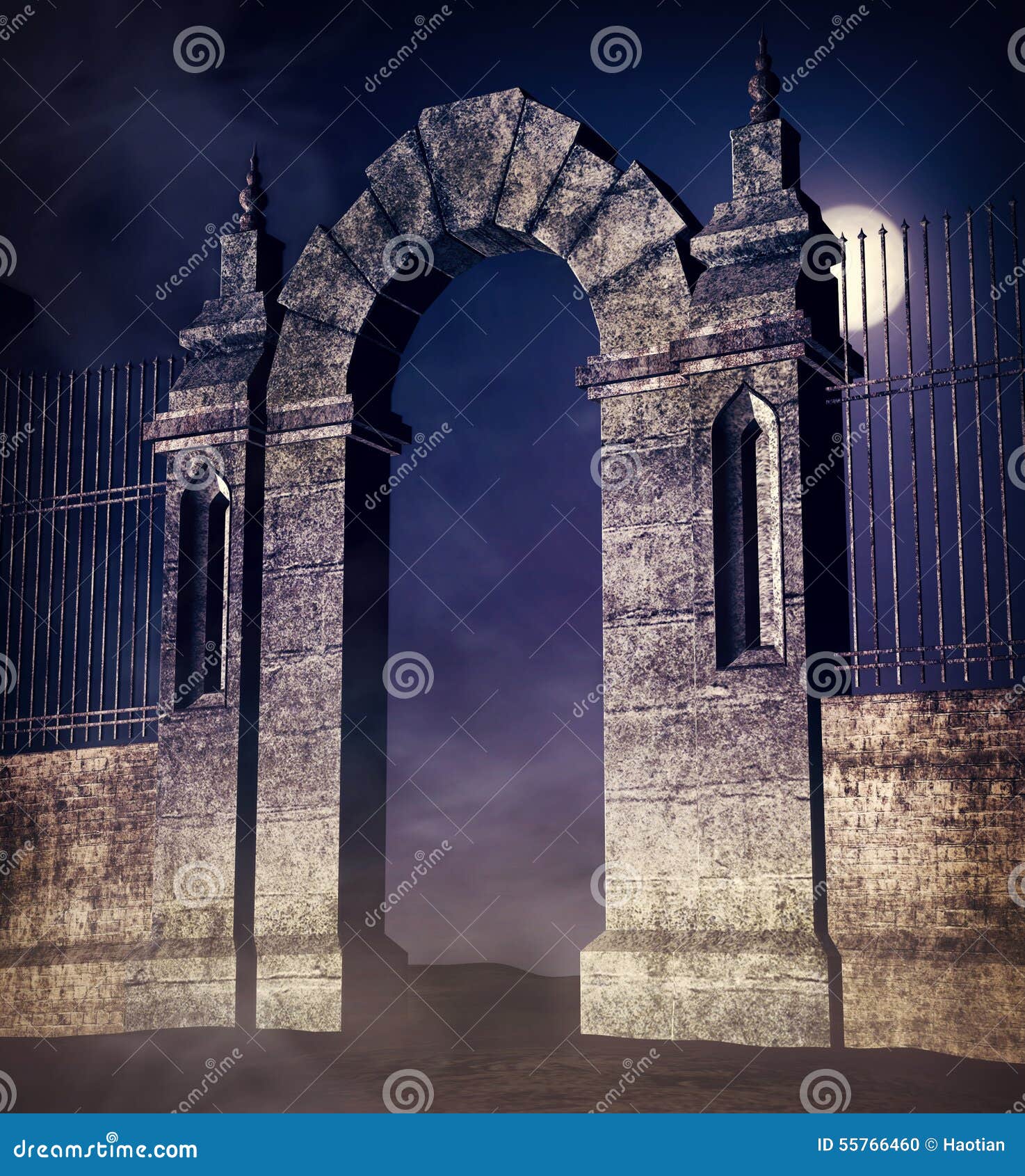 Creepy Gate Background stock illustration. Illustration of grim - 55766460