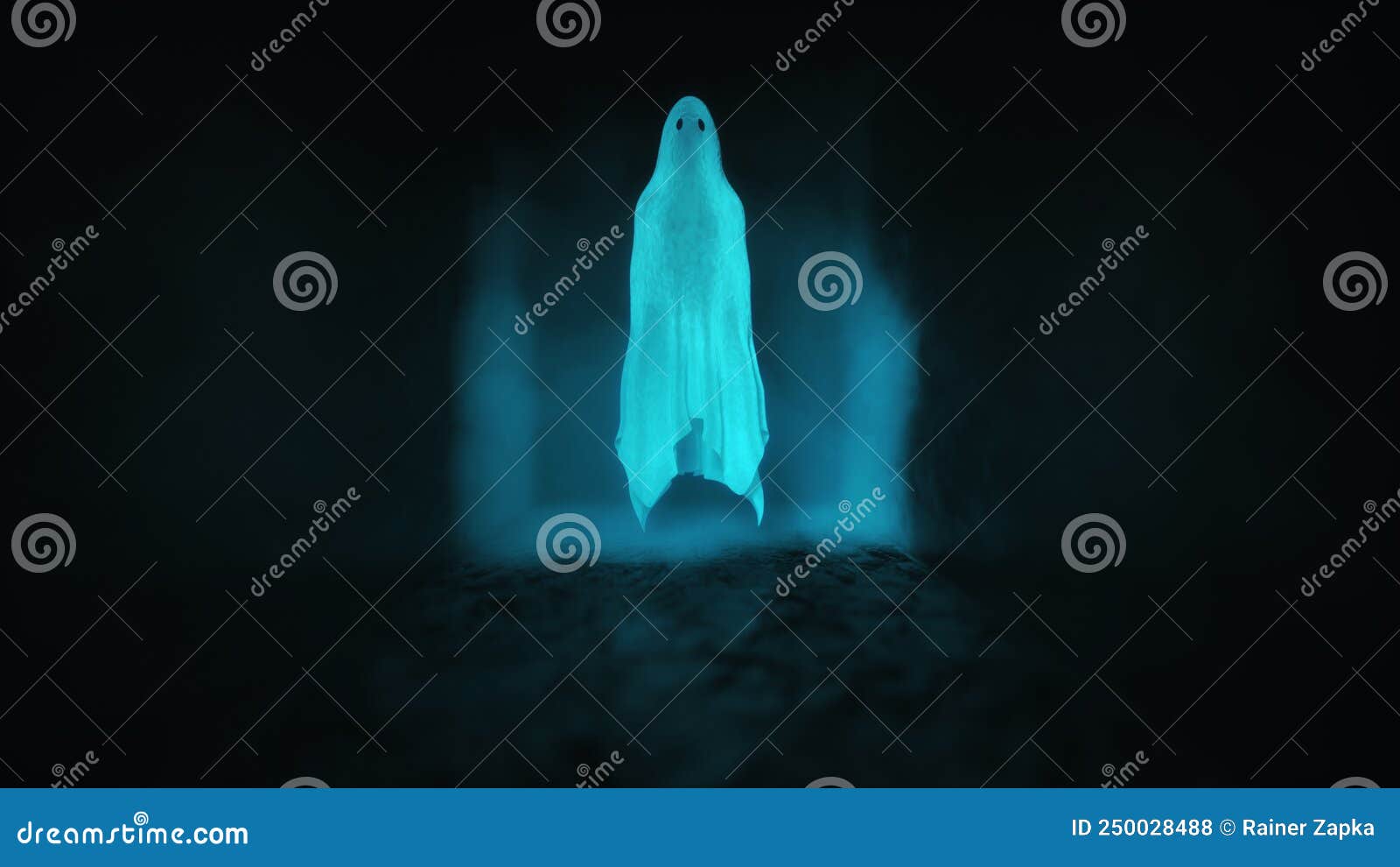 Creepy Ghost in a Dark Vault 3d Rendering Stock Illustration ...