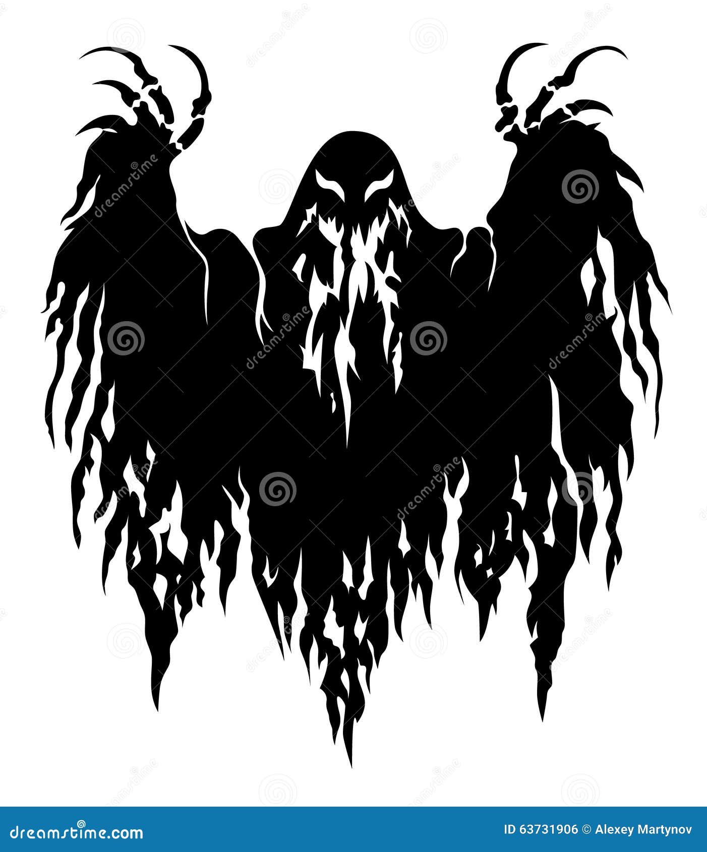 Creepy Ghost Vector Illustration | CartoonDealer.com #63731906