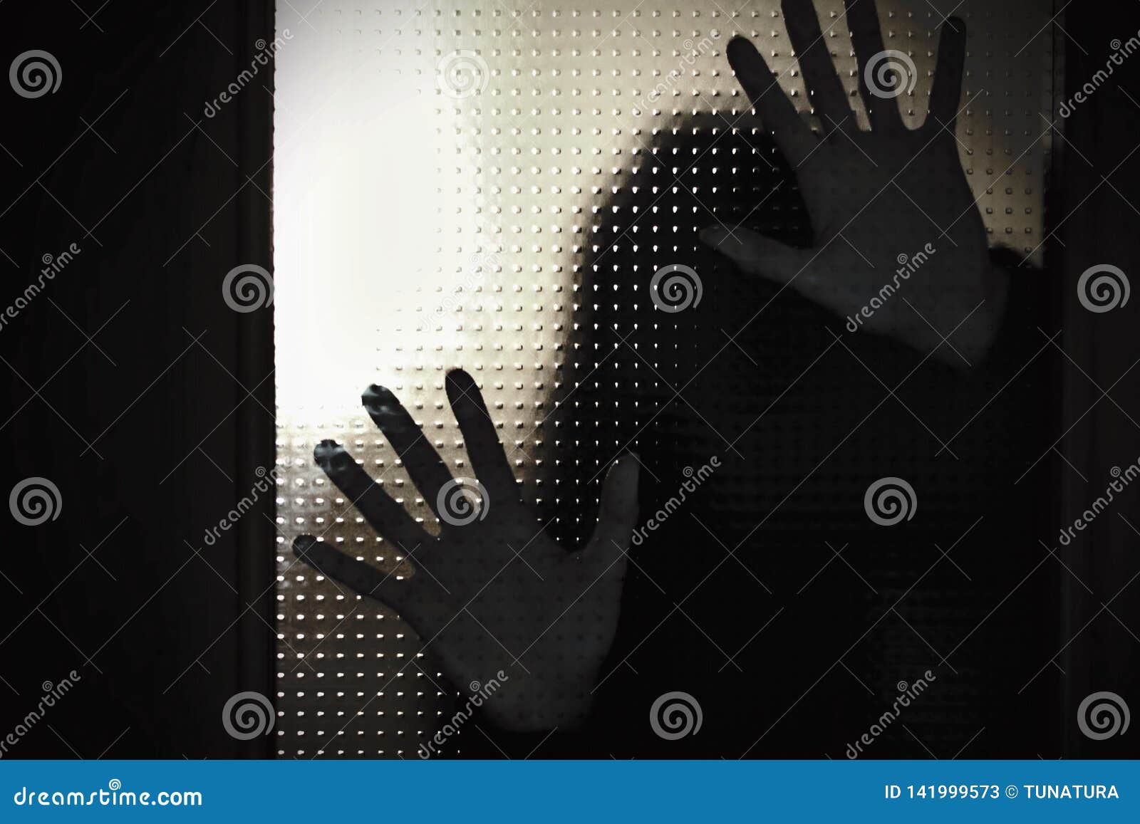 Creepy Ghosts Hands on the Door Stock Image - Image of danger, monster ...