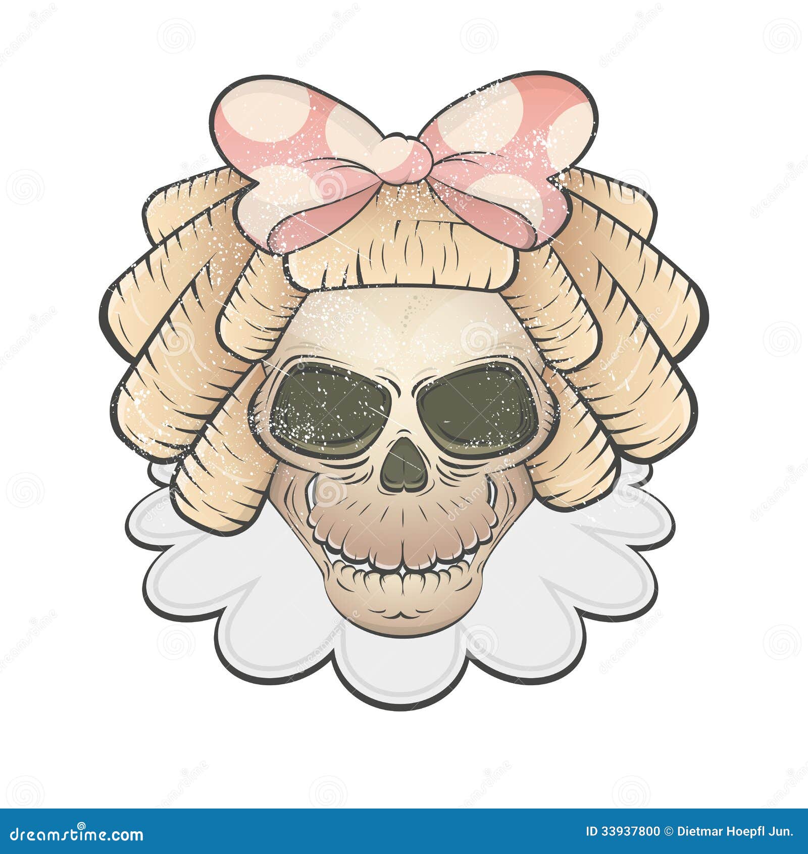 Girl Skull Seamless Pattern Cartoon Vector | CartoonDealer.com #93618557