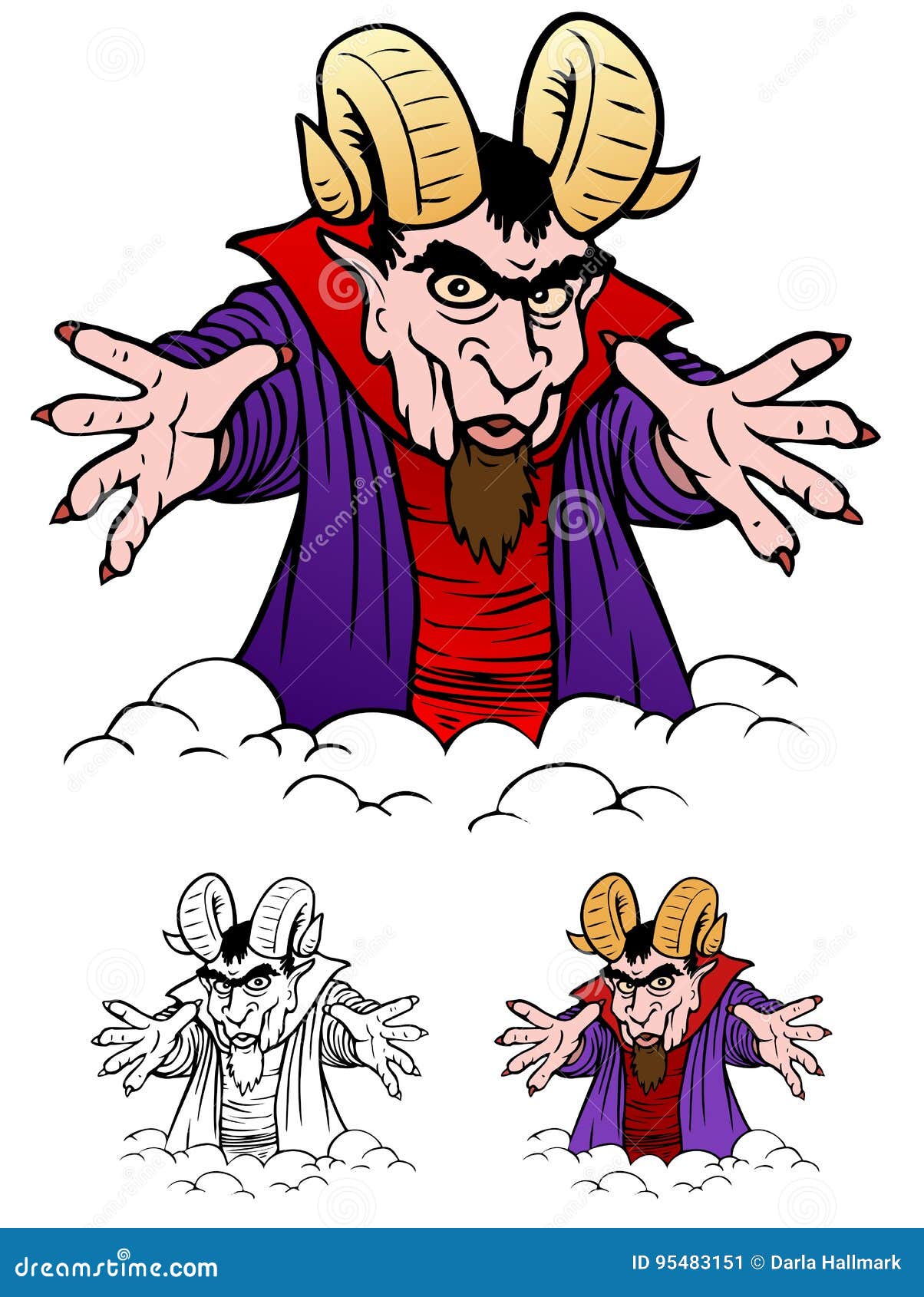 Creepy Goat Priest stock vector. Illustration of paranormal - 95483151