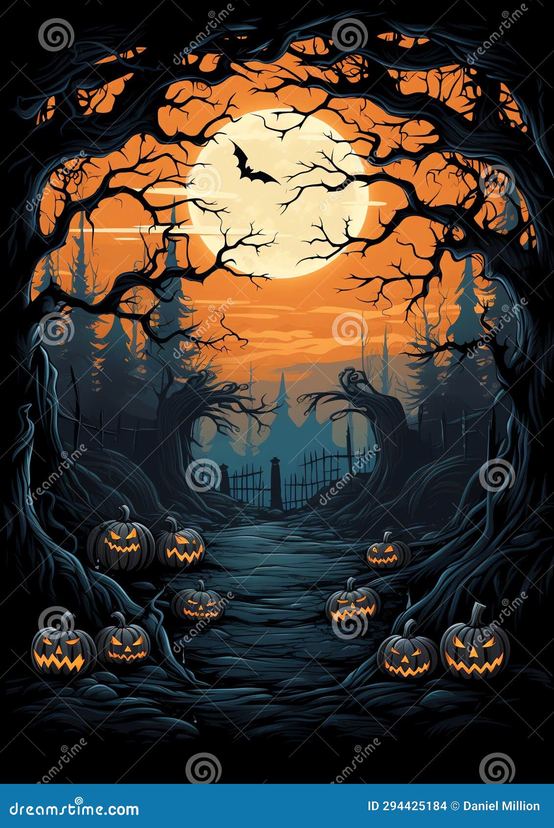 Creepy Halloween Frame Border Stock Illustration - Illustration of ...