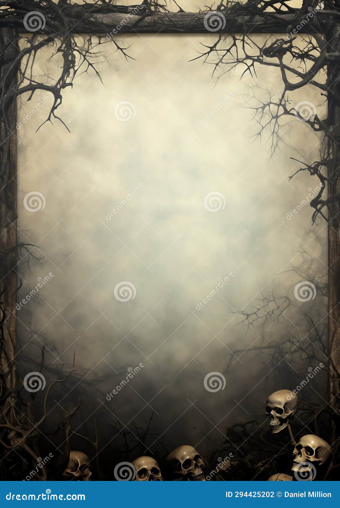 Creepy Halloween Frame Border Stock Illustration - Illustration of ...