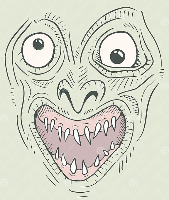 Creepy head draw stock illustration. Illustration of fashion - 333201368
