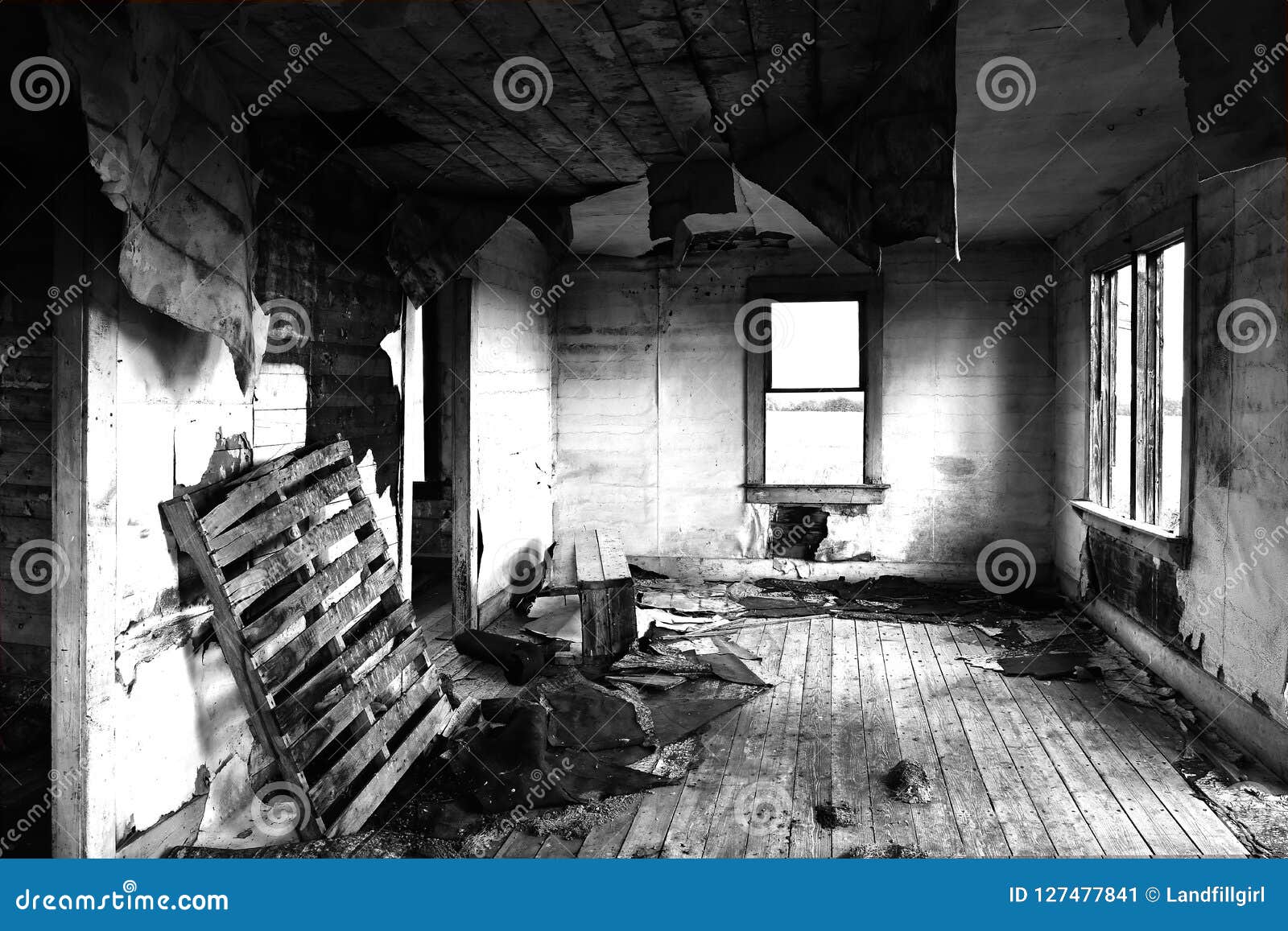 Creepy House Interior stock image. Image of architecture - 127477841