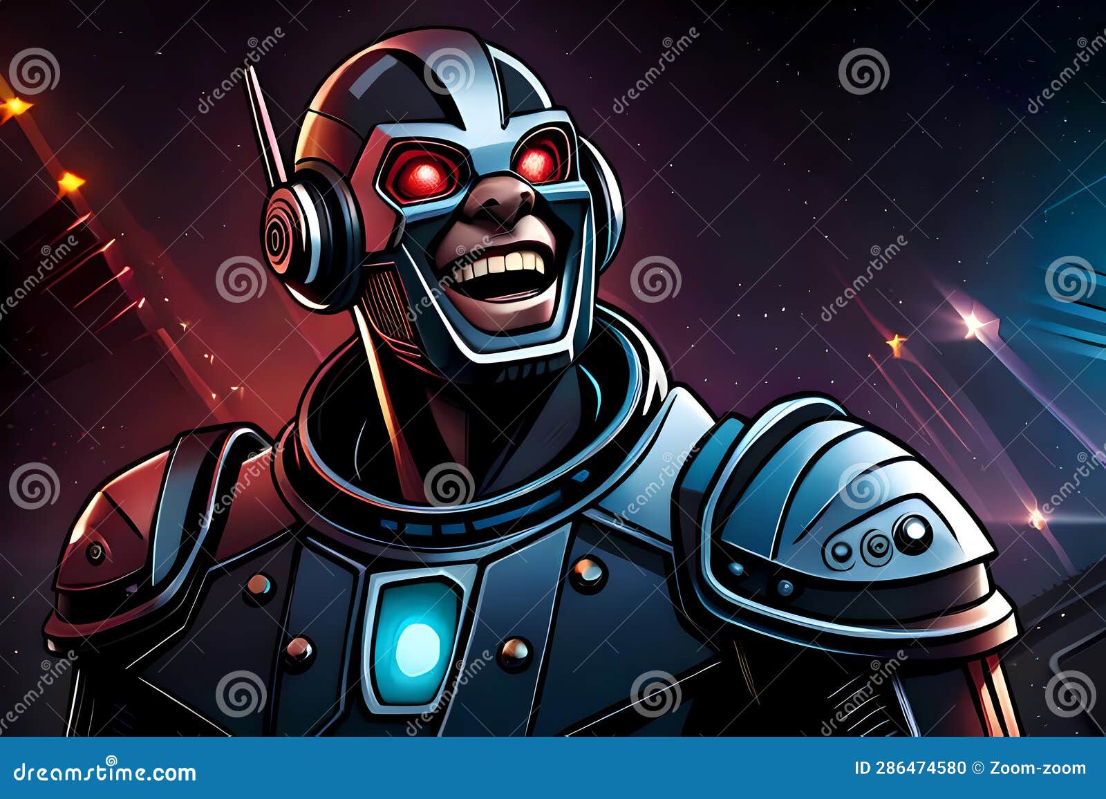 Creepy Laughing Android Robot Stock Photo - Image of humor, cyborg ...