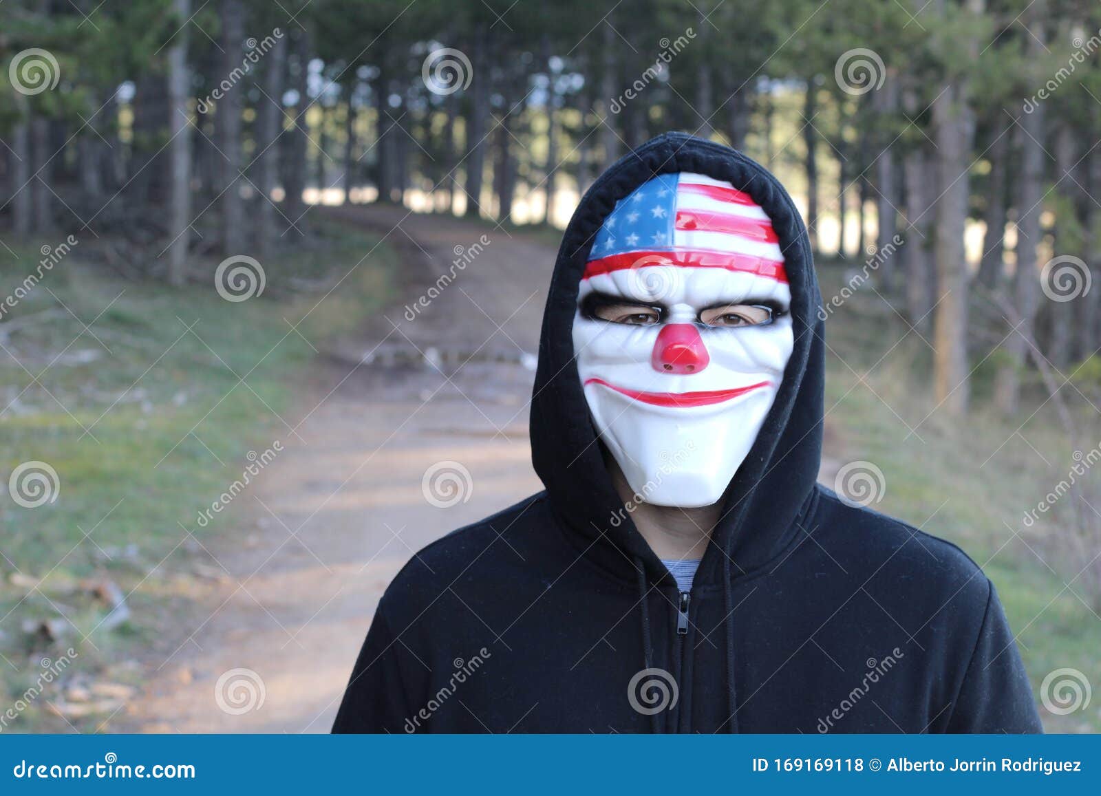 Creepy Man with a USA Flag Mask Stock Photo - Image of illegal ...