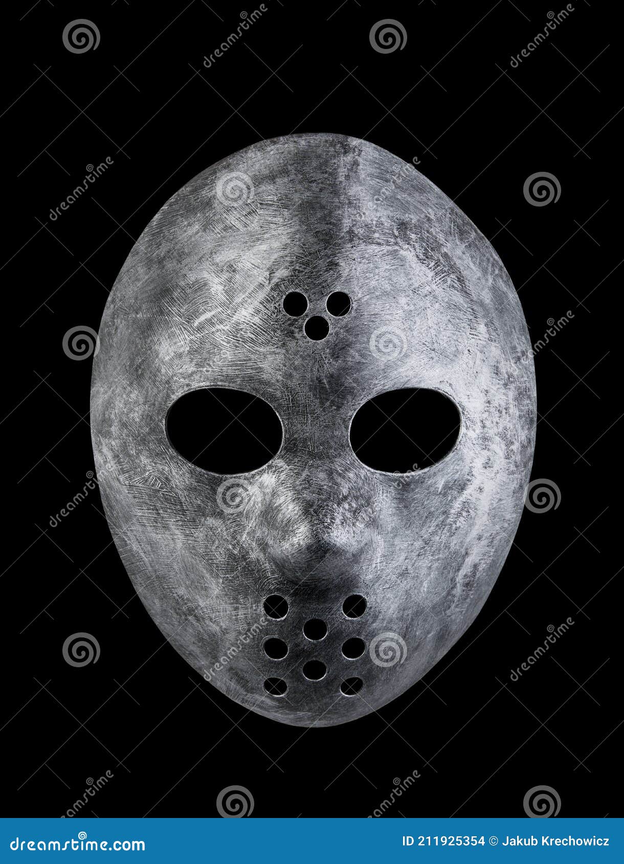Creepy Mask Isolated on Black Stock Photo - Image of head, fear: 211925354