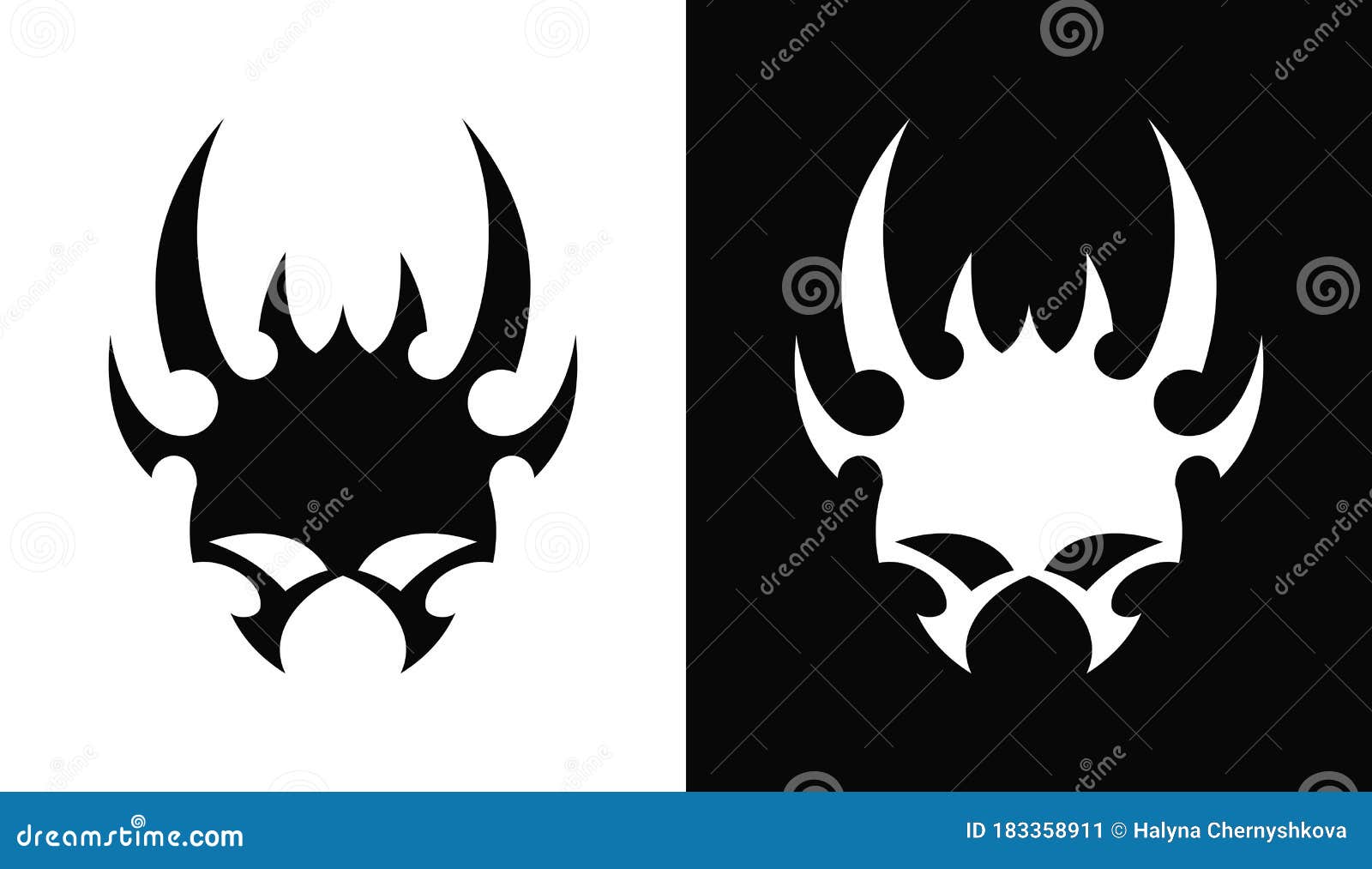 Monster Devil Mask Cut Out Vector Icon Stock Vector - Illustration of ...