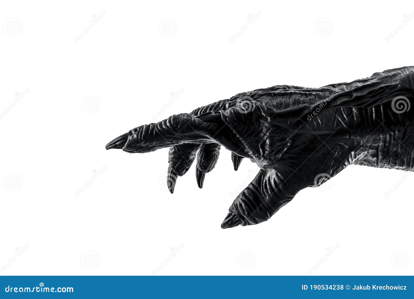 Creepy Monster Hand Isolated On White Background Stock Image ...