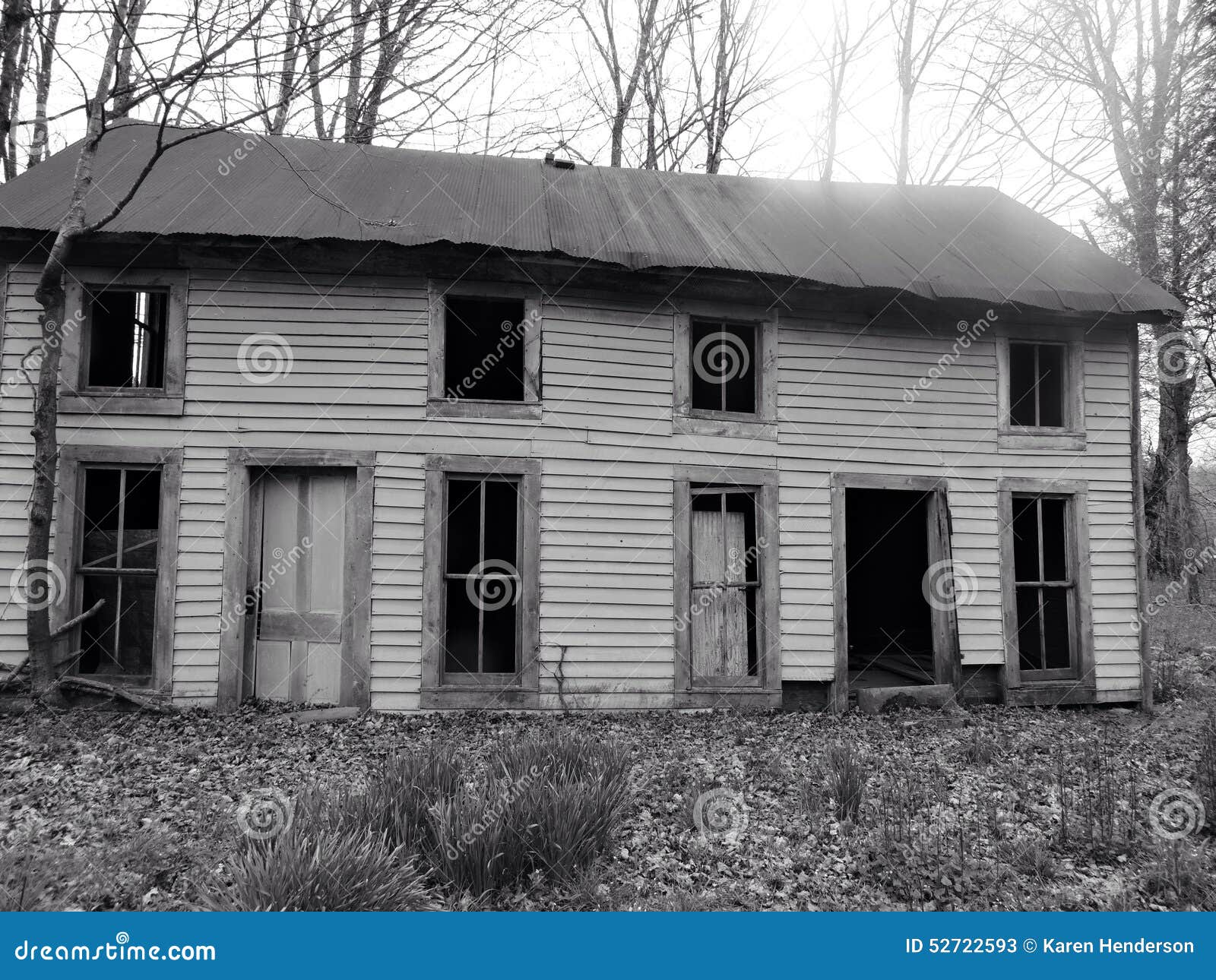 Creepy Old Farm House stock image. Image of falling, farm - 52722593