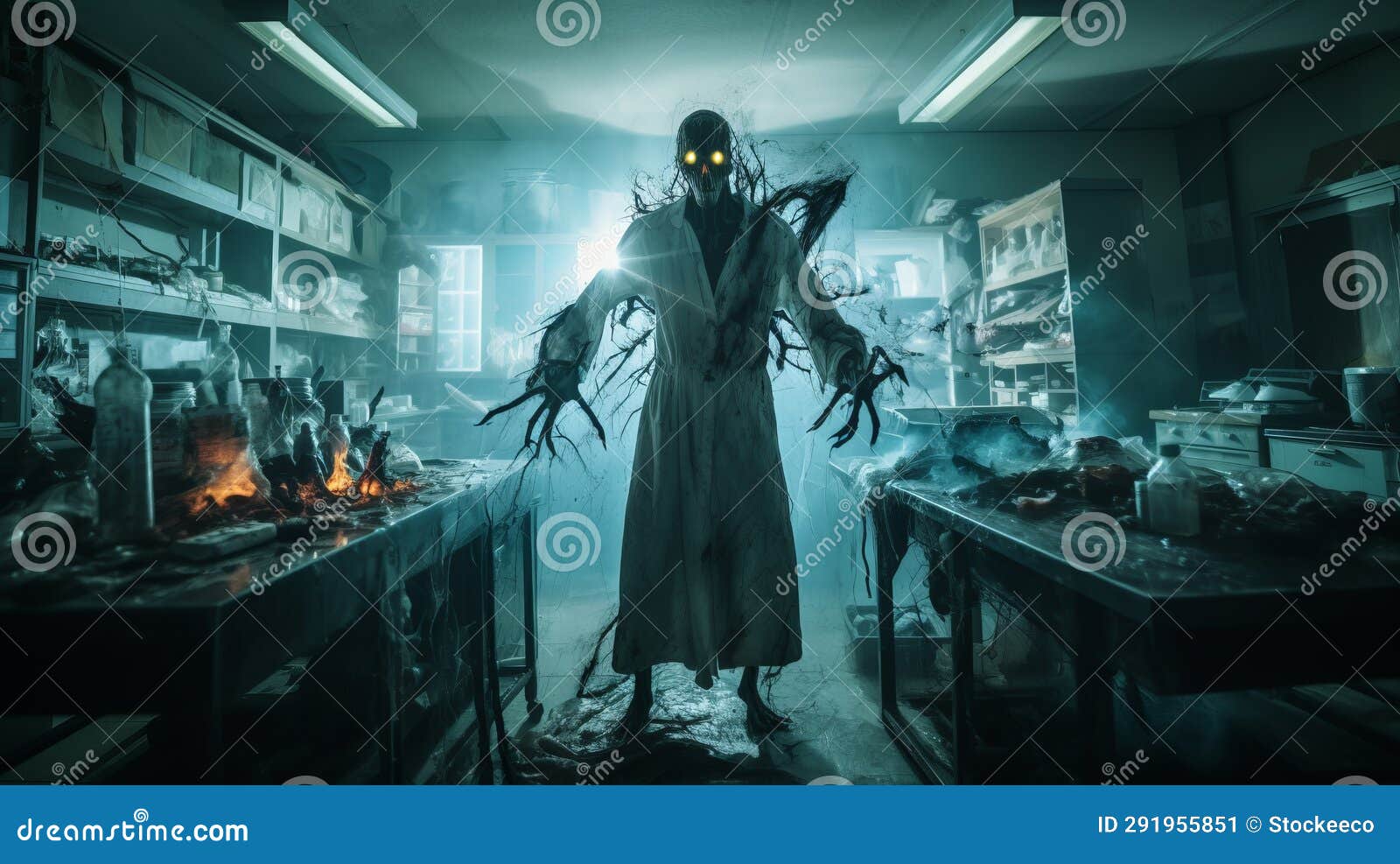 Creepy Old Man at Lab Table: Primordial Creatures in Uhd Image Stock ...