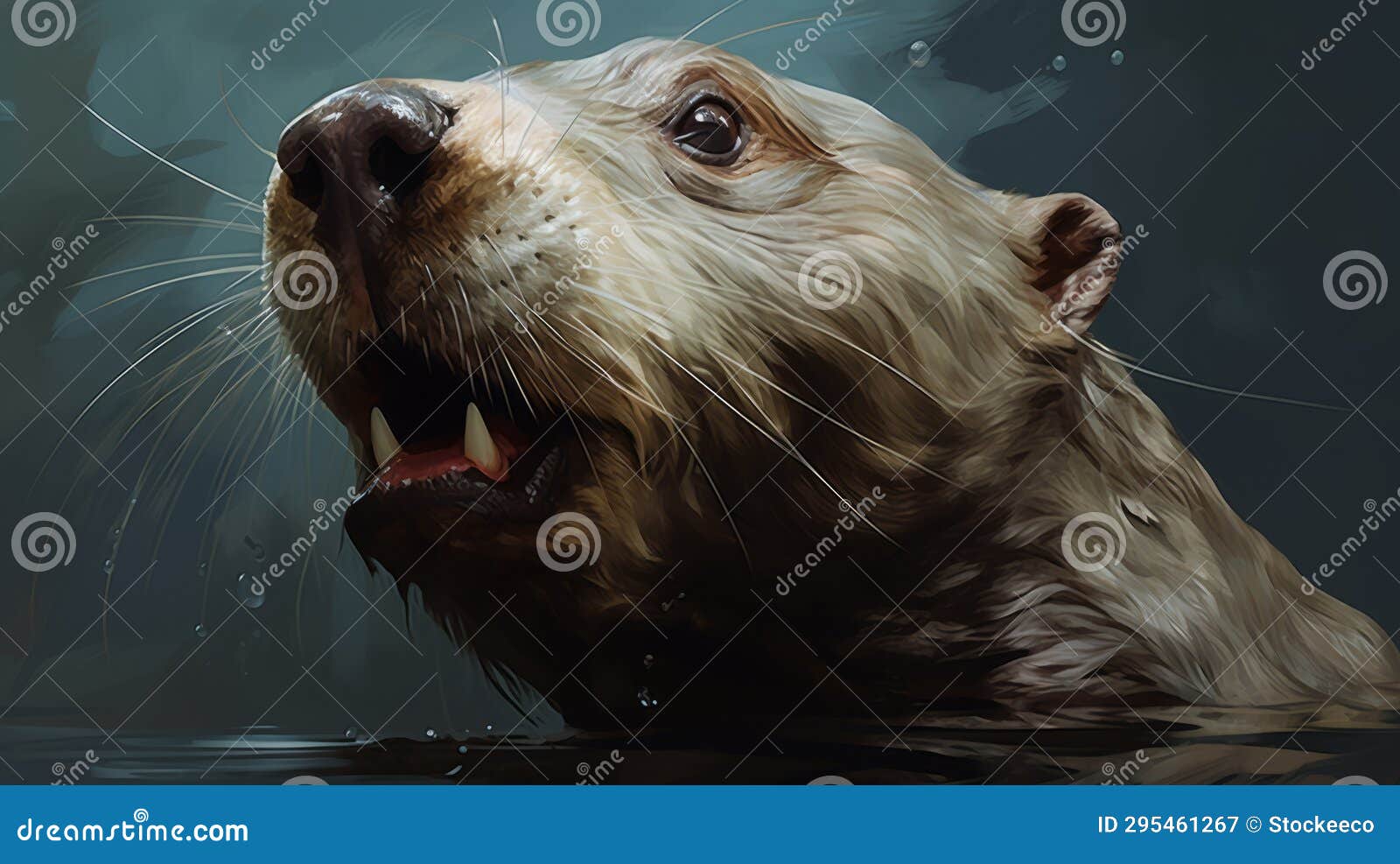 Creepy Otter Illustration in 2d Game Art Style Stock Illustration ...