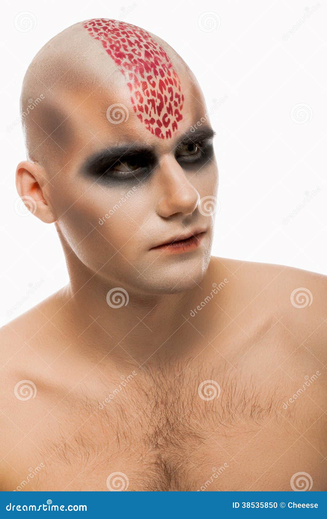 Creepy Portrait Of A Woman With A Cursed Mark On Her Face On Dark ...