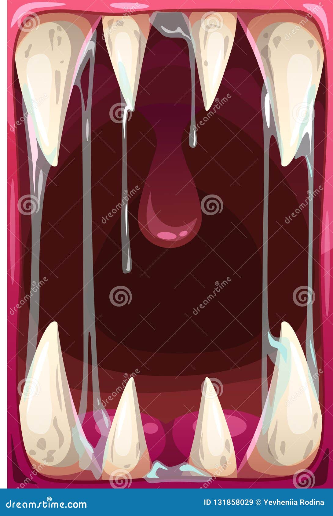 Creepy Predator Monster Mouth with Jaws. Scary Vector Background. Stock ...