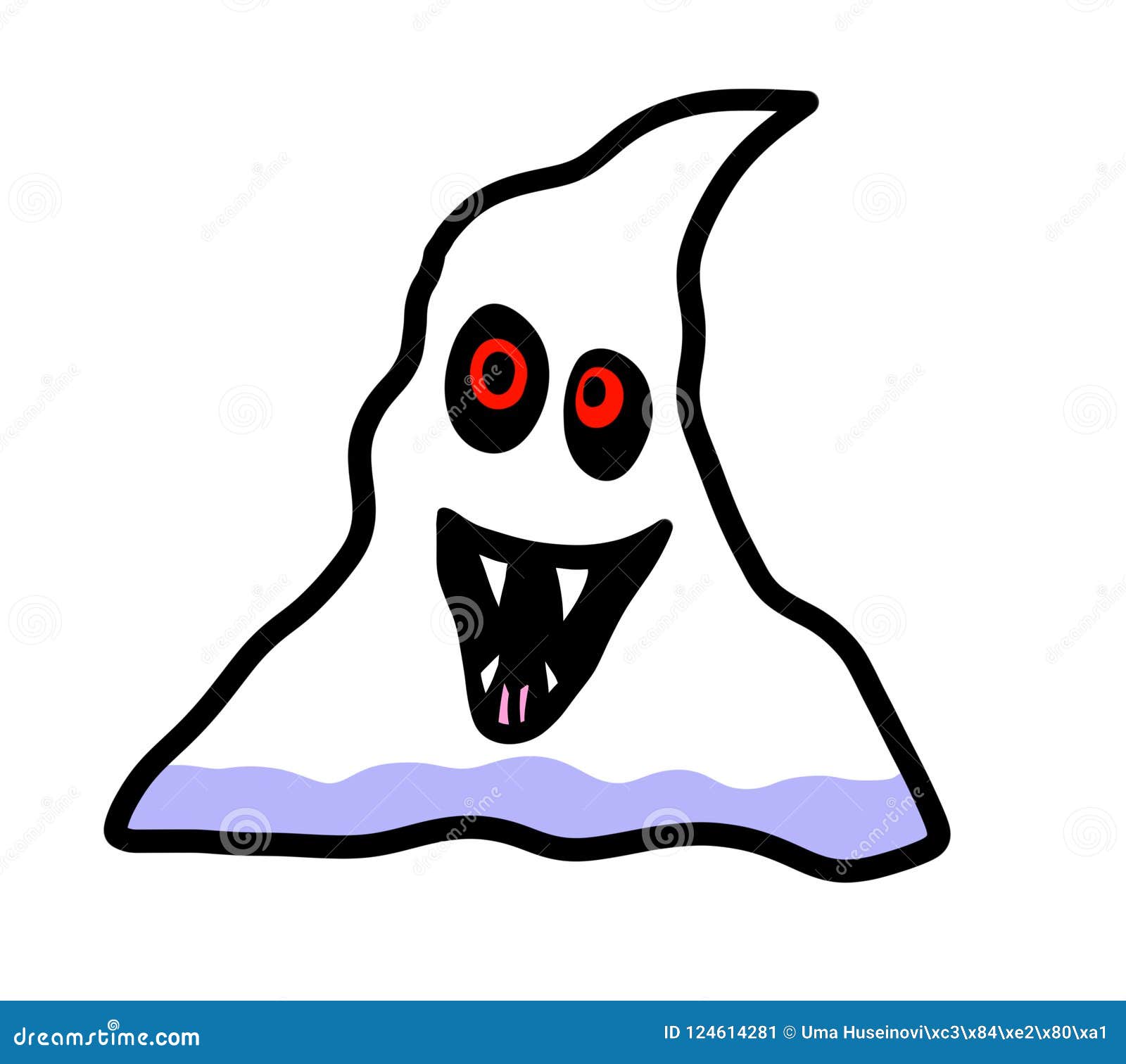 Creepy Red Eyed Ghost stock illustration. Illustration of clip - 124614281