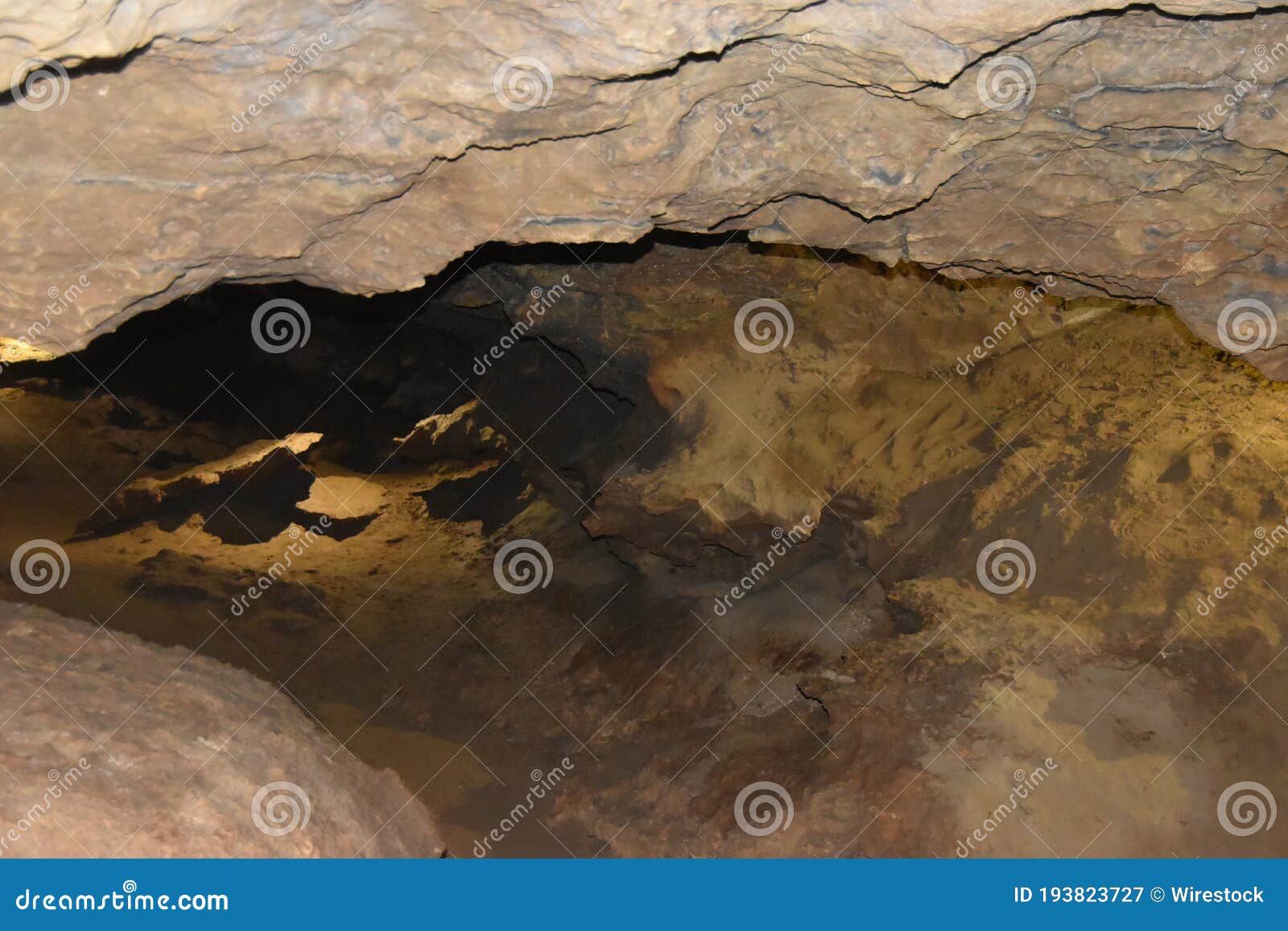 Creepy and Rocky Underground Cave Stock Image - Image of earth, dark ...