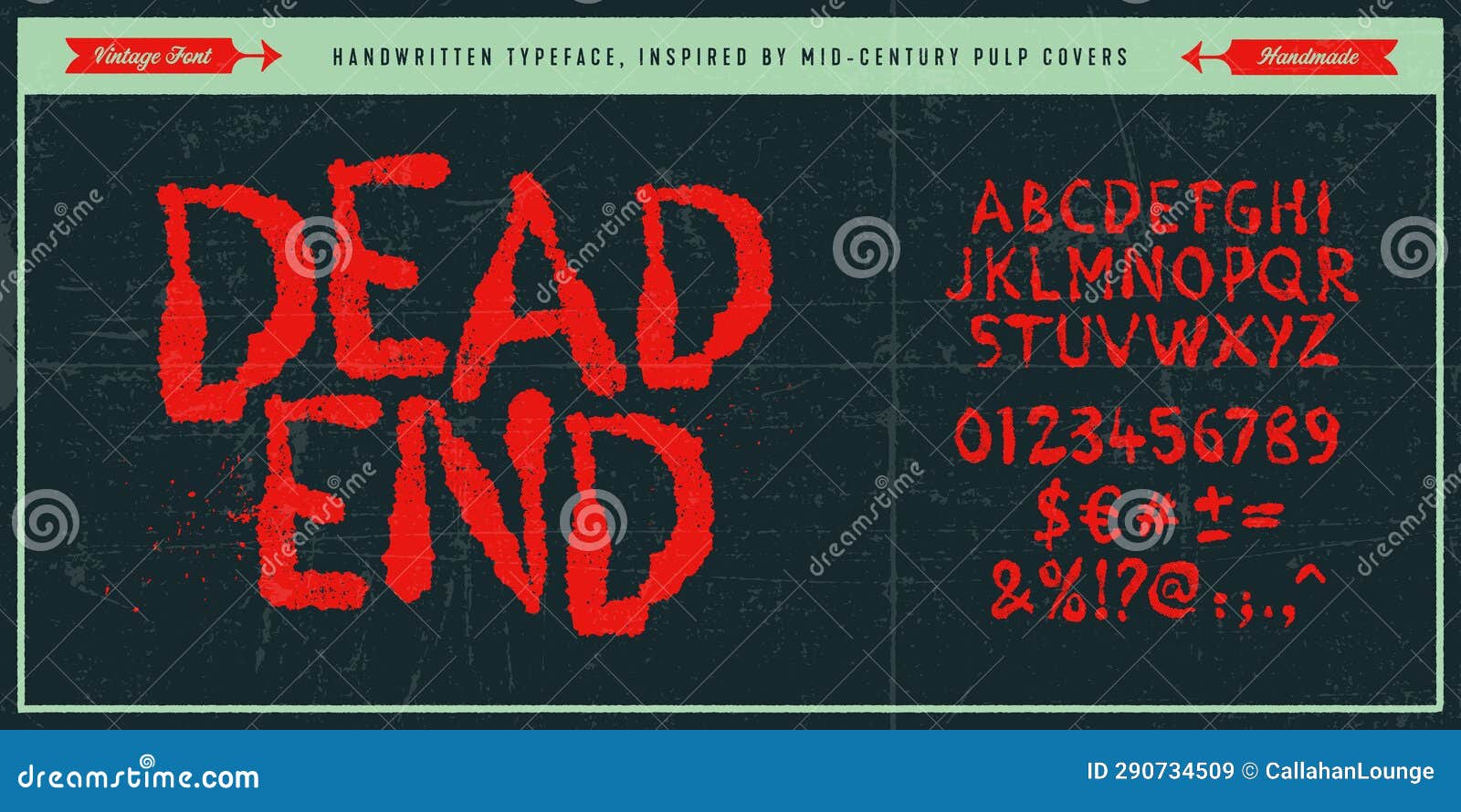 Typeface Inspired by Vintage Pulp Covers. Stock Vector - Illustration ...