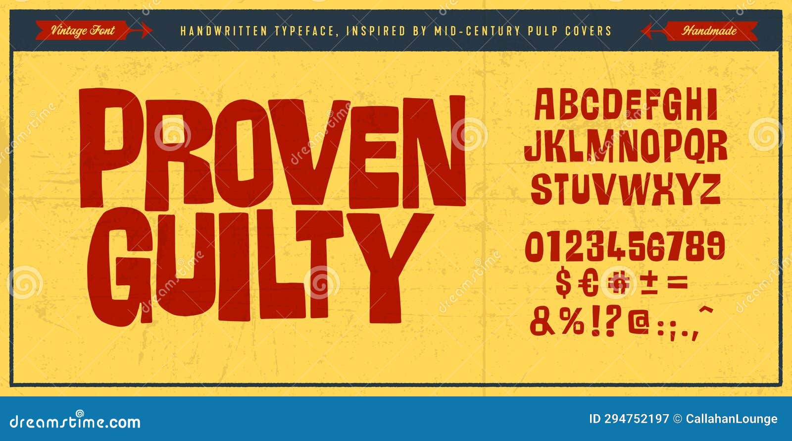 Typeface Inspired by Vintage Pulp Book Covers Stock Vector ...