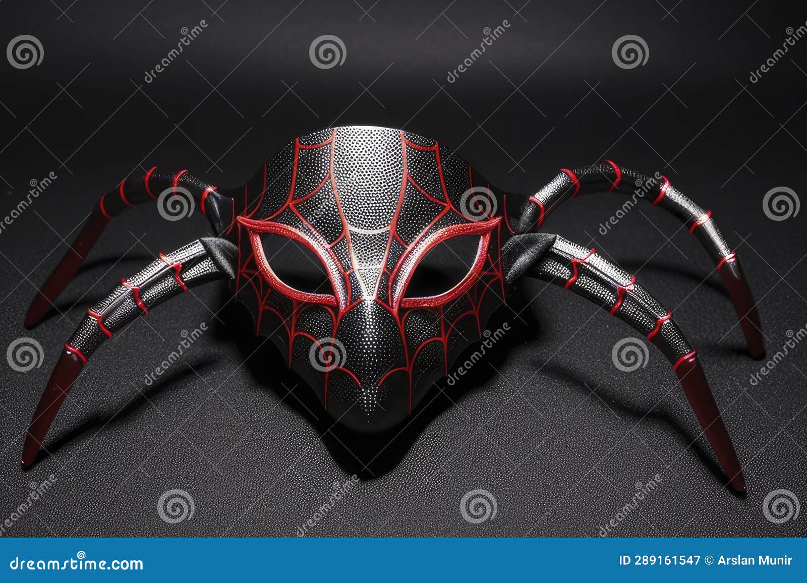 A Creepy Spider Mask on a Dark, Web-like Background, Intensifying the ...