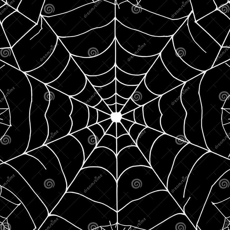 Creepy Spider Web Halloween Pattern – Spooky Vector Design Stock ...