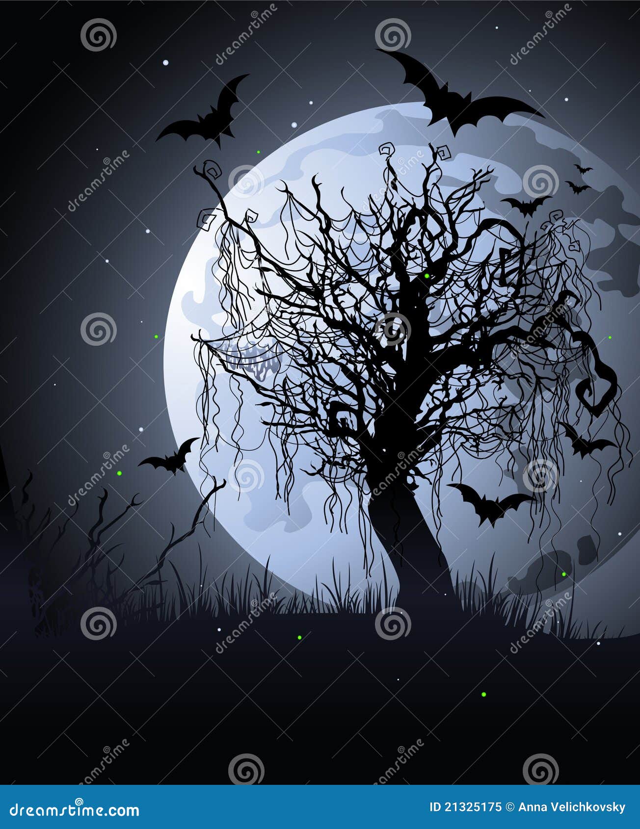 Creepy Tree At Night Royalty Free Stock Photo - Image: 21325175