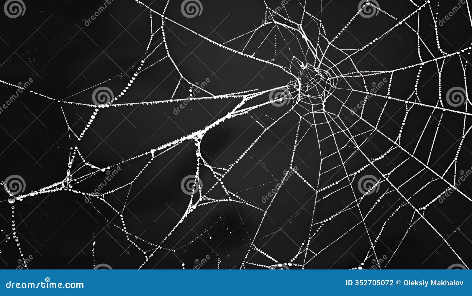 Creepy White Spider Web on Black Background Stock Photo - Image of ...