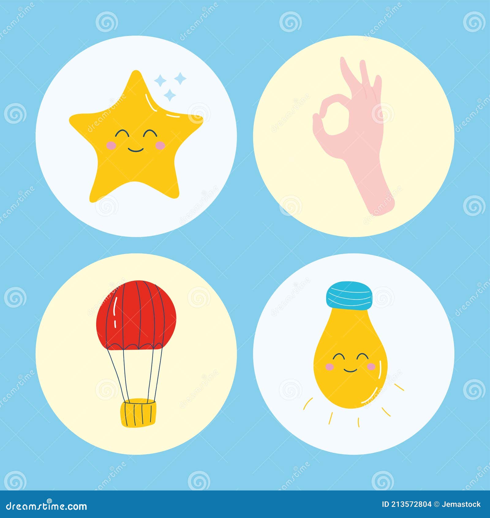 Creer en cuatro iconos ilustración del vector. Ilustración de vector ...