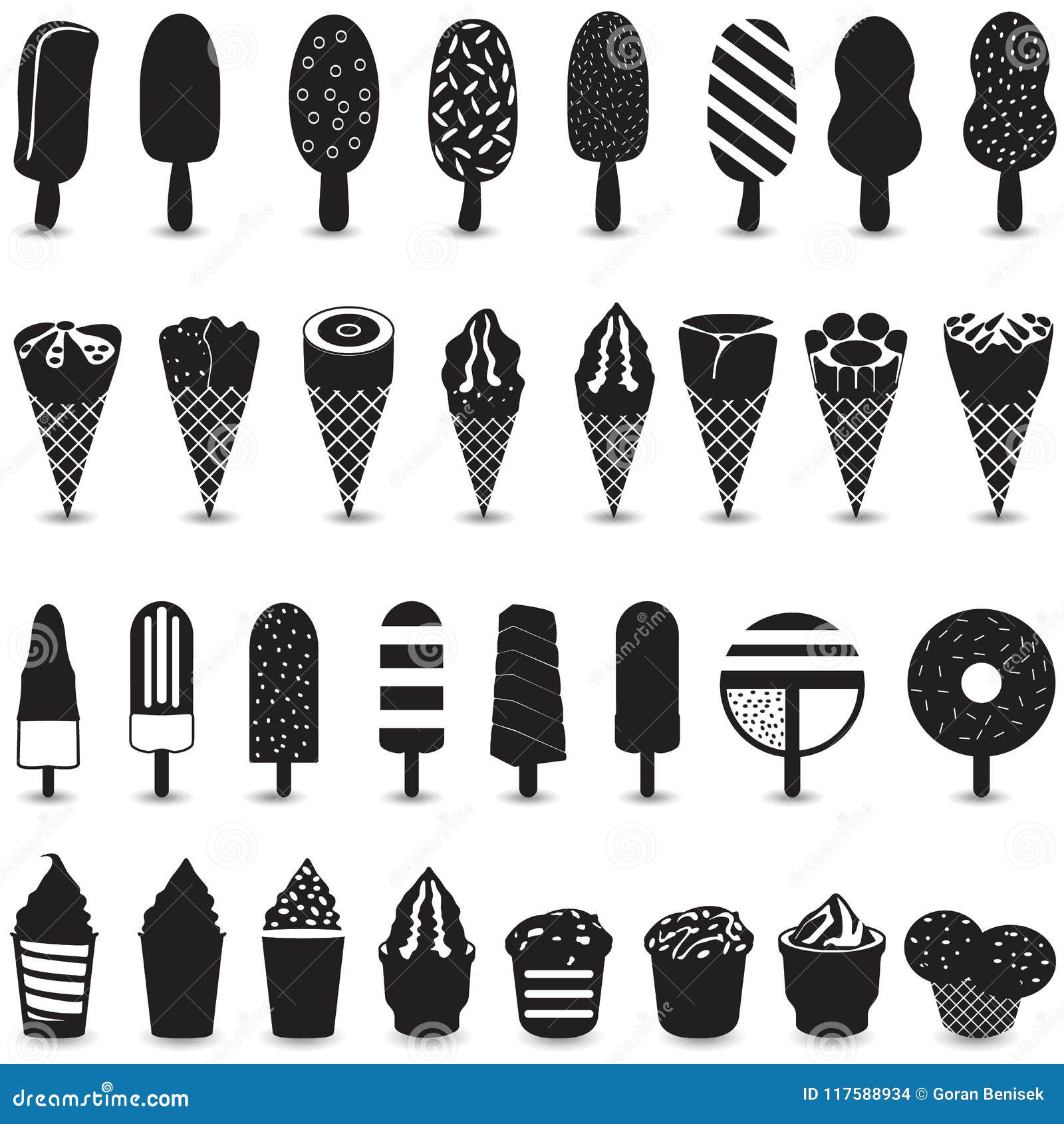 Crema Helada Del Vector Del Helado Ilustración del Vector - Ilustración ...