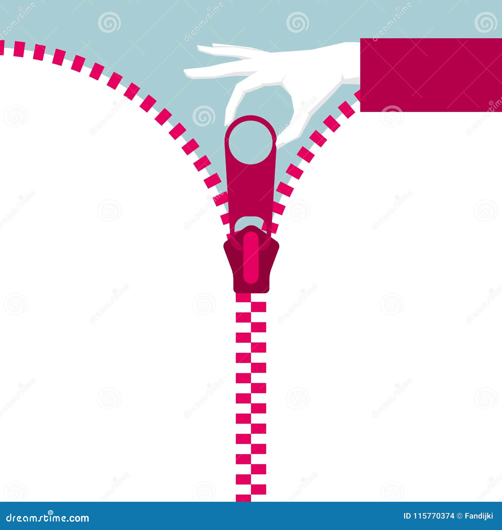 Cremallera Del Control De La Mano, Cierre La Ropa Ilustración del ...